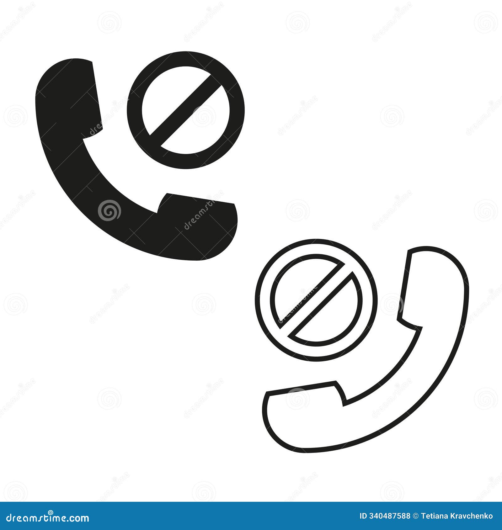 Phone Prohibition Icon. Call Blocking Symbol. Telephone No Access ...