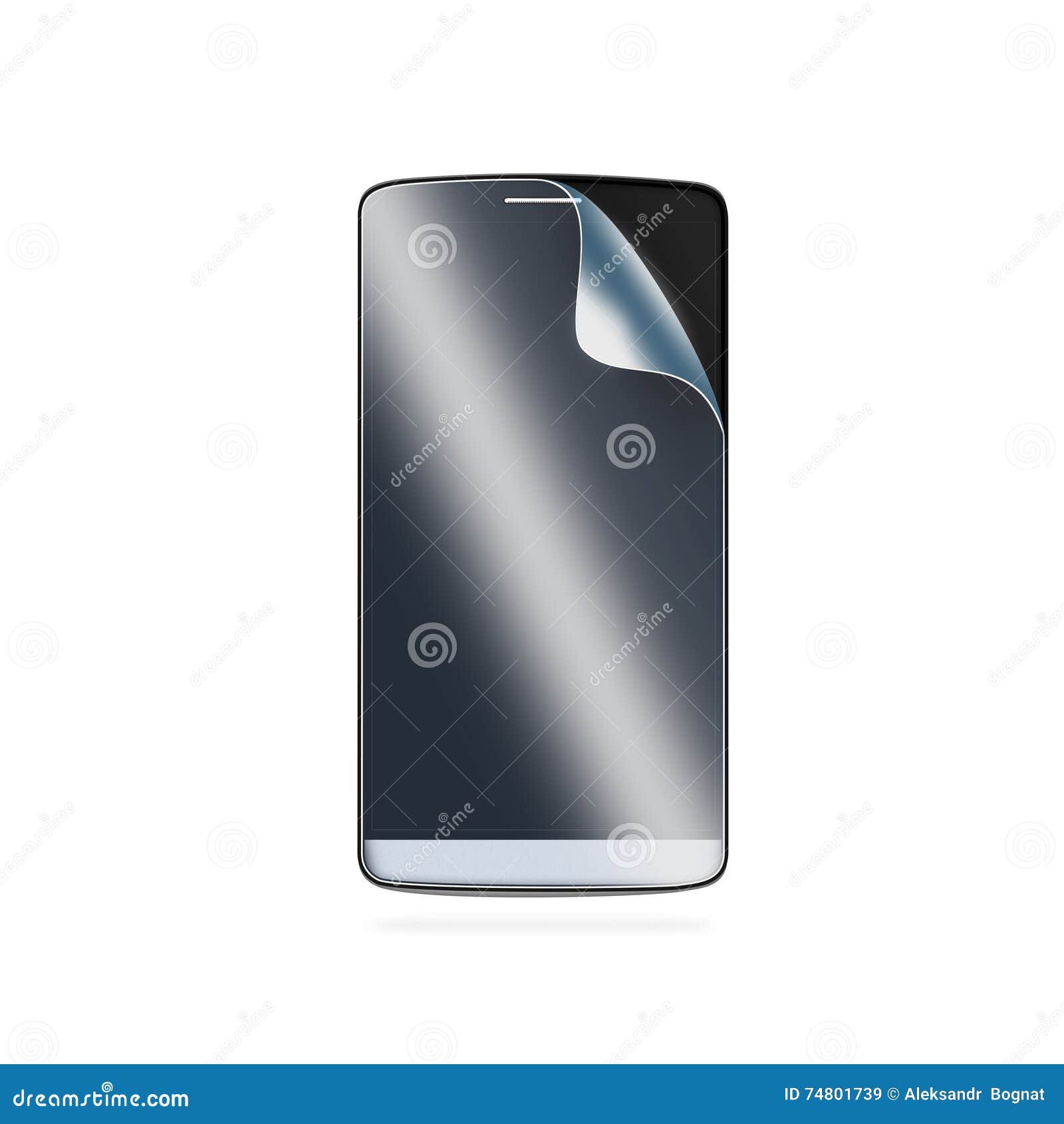 Phone Protection Film on Screen. Smartphone Display Protector Glass ...