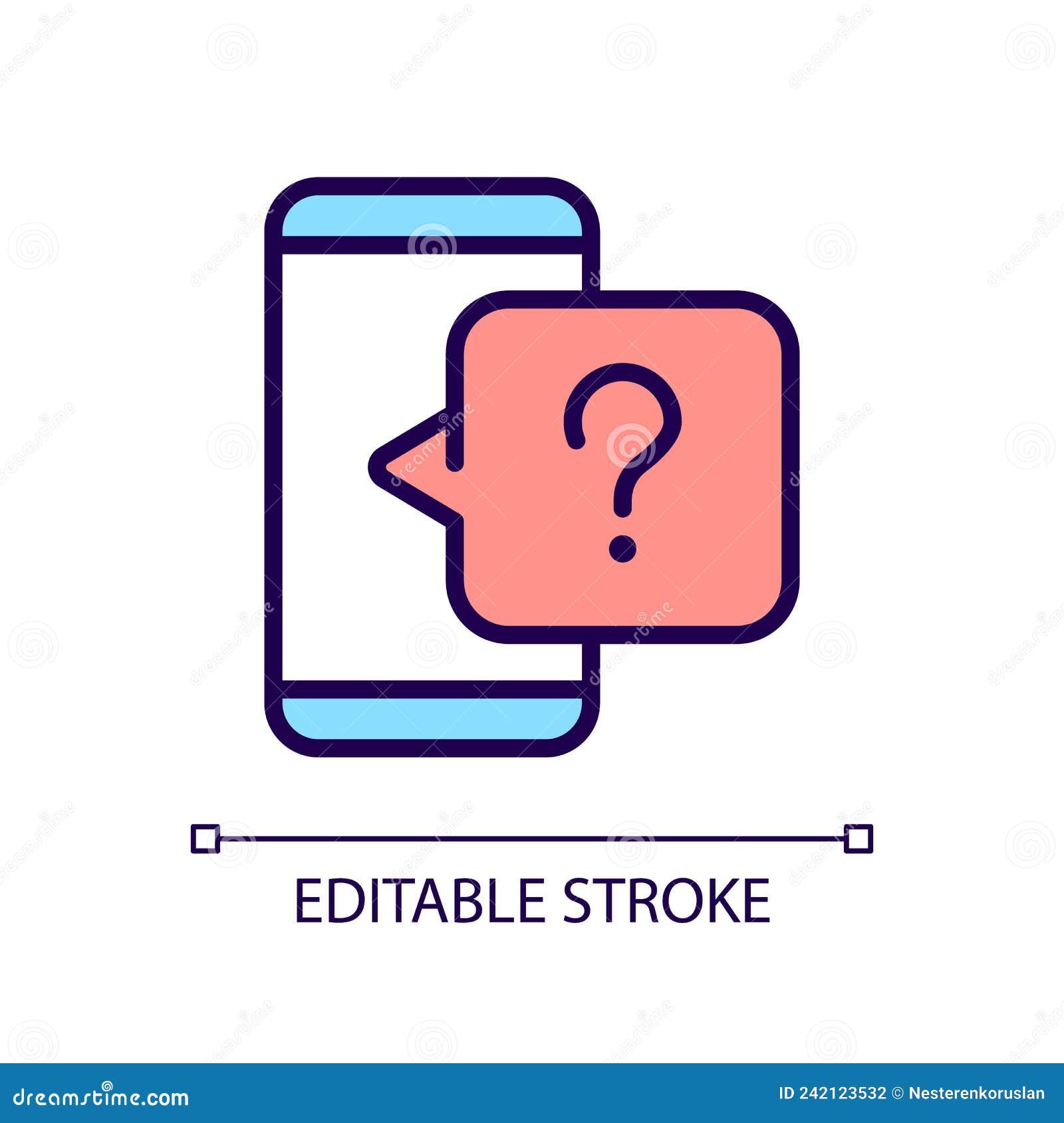 Phone Question RGB Color Icon Stock Vector - Illustration of technical ...