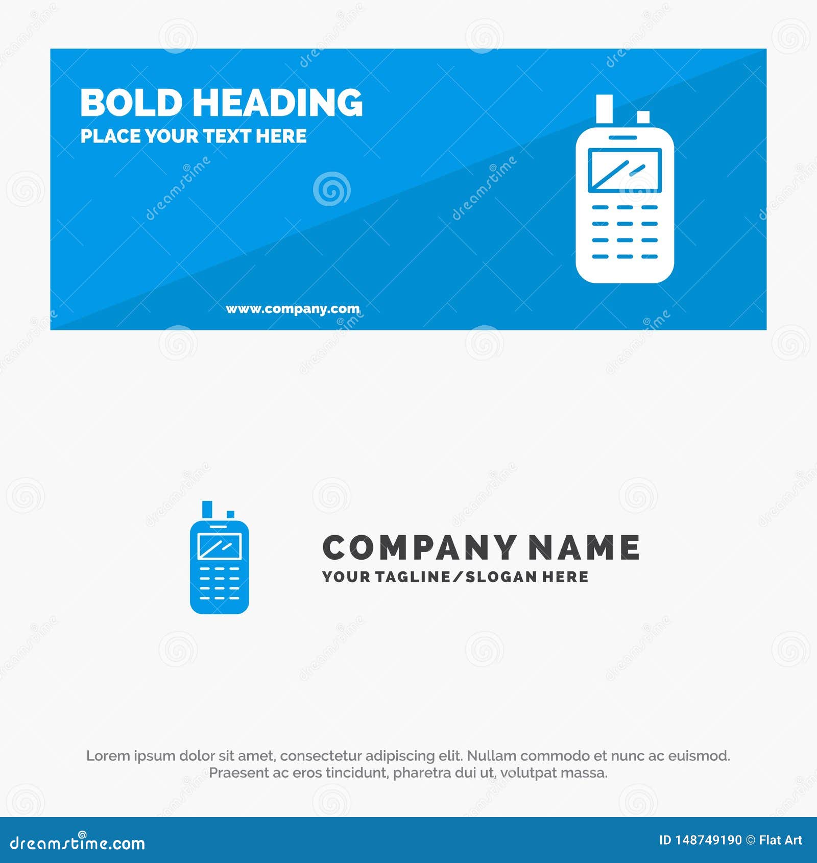 Phone, Radio, Receiver, Wireless SOlid Icon Website Banner and Business ...