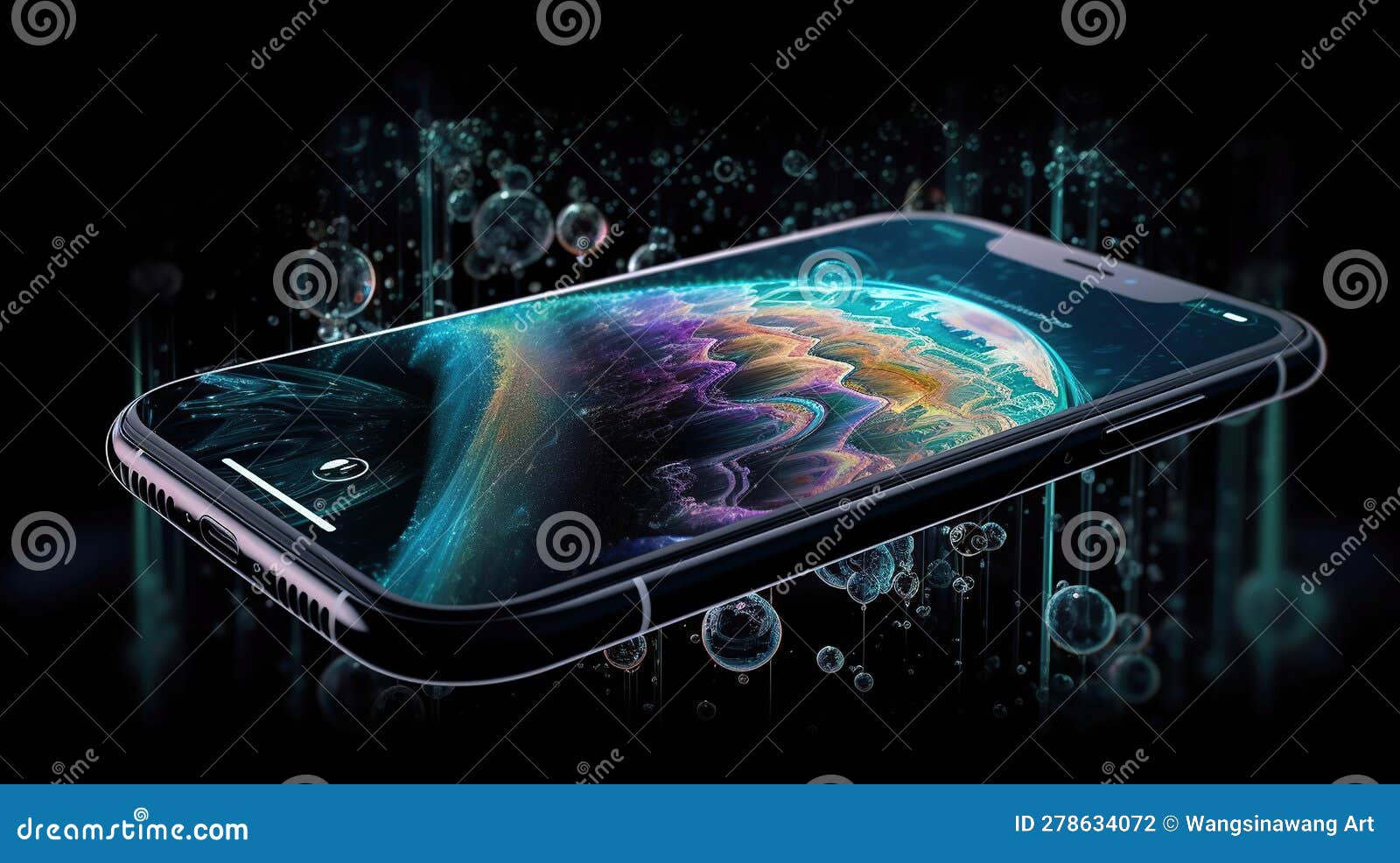 Phone Realistic Isometric Background, Generated Ai Image Stock ...