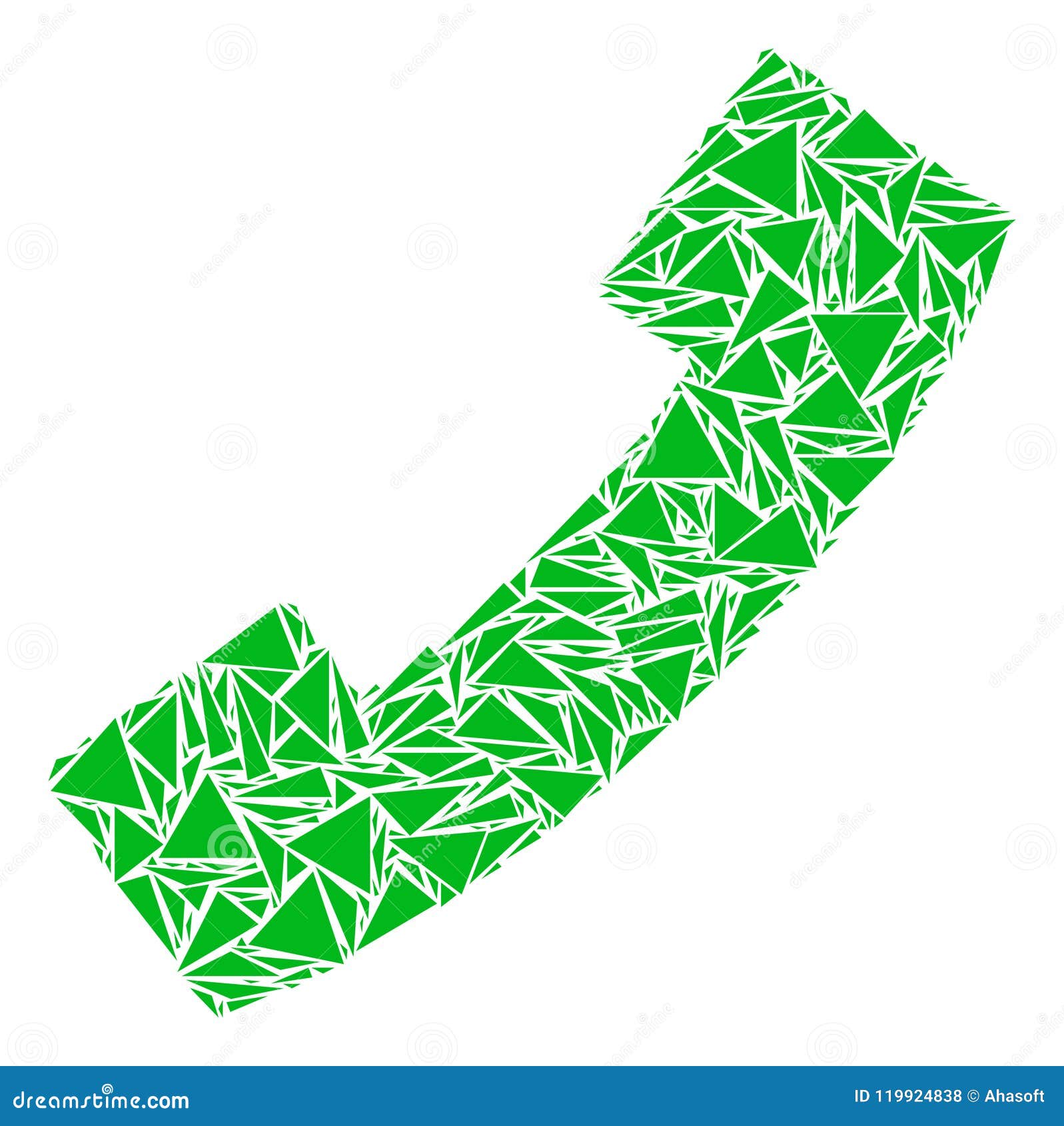Phone Receiver Mosaic of Triangles Stock Vector - Illustration of ...