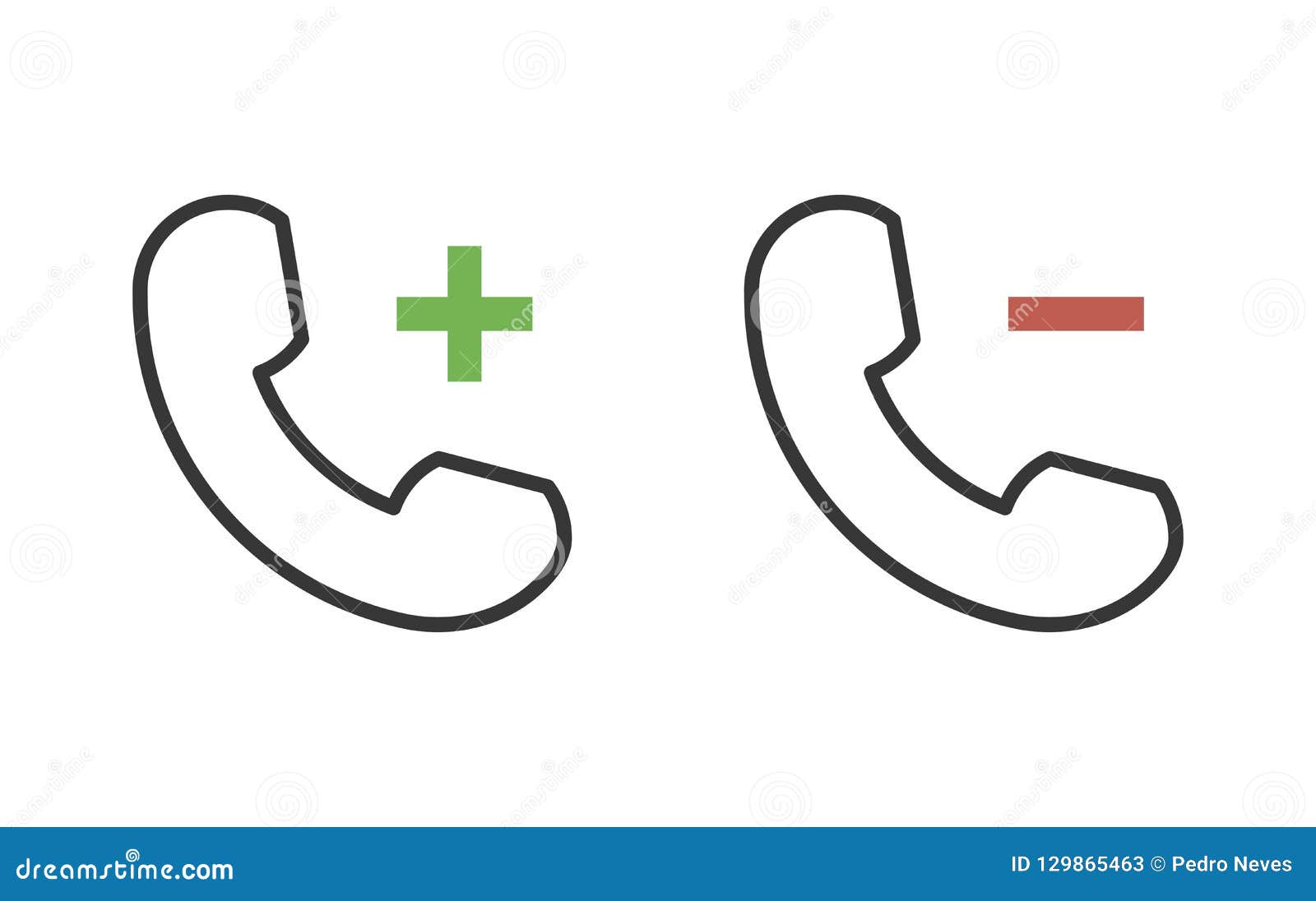 Phone Related Functions with Minus and Plus Signs for Remove, Add ...