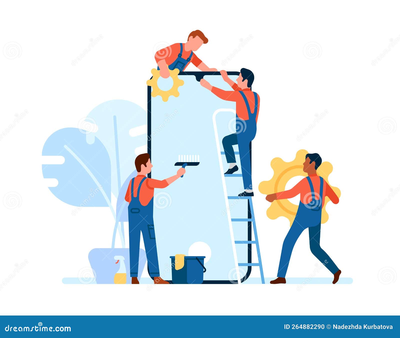 Phone Repair Service. Engineers Fix Smartphone. Maintenance ...