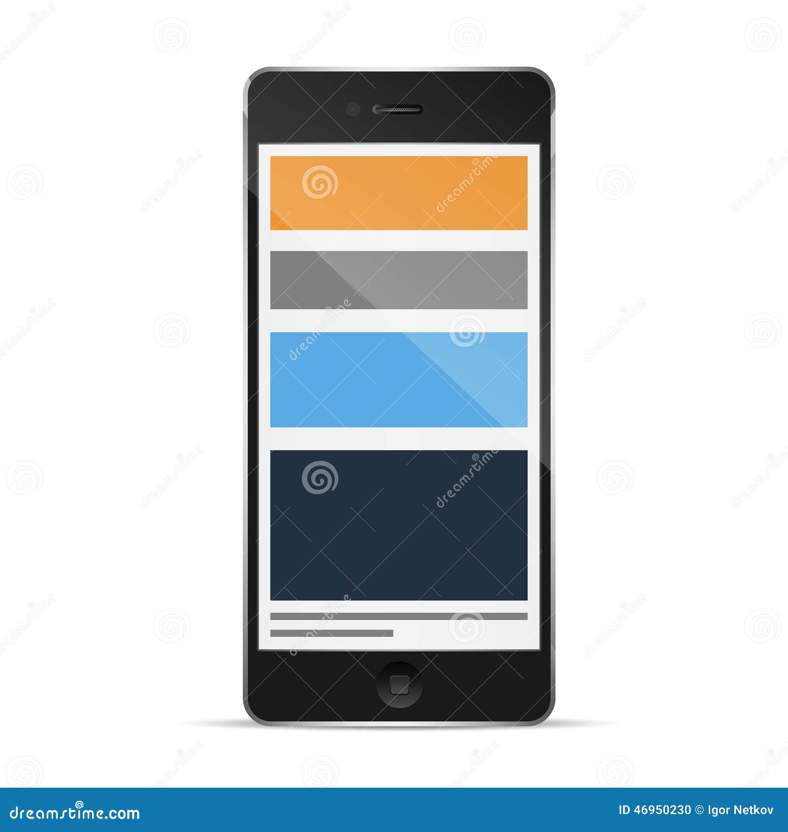 Phone with Responsive Grid Layout Stock Vector - Illustration of frame ...