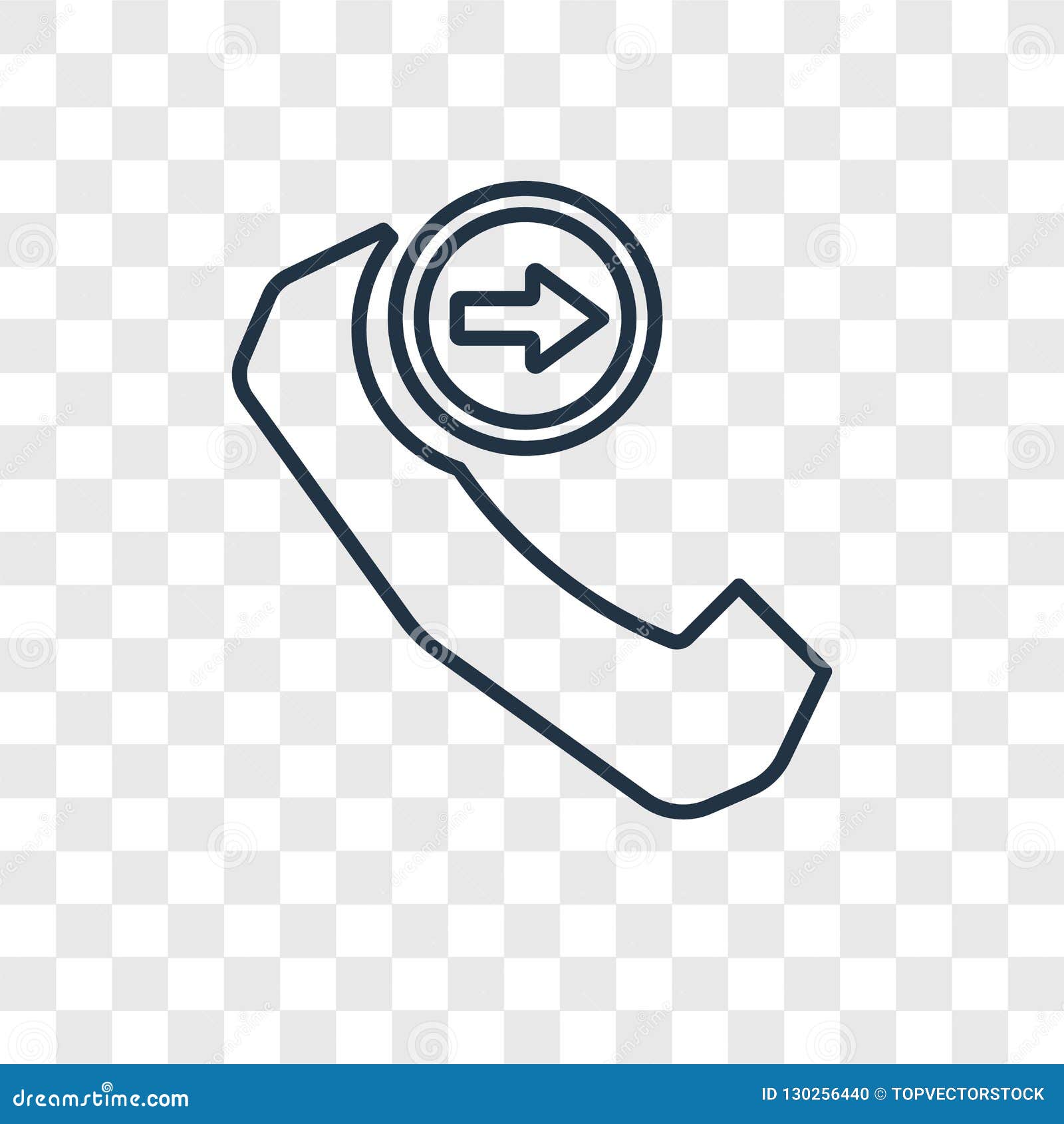 Phone with Right Arrow Concept Vector Linear Icon Isolated on Tr Stock ...