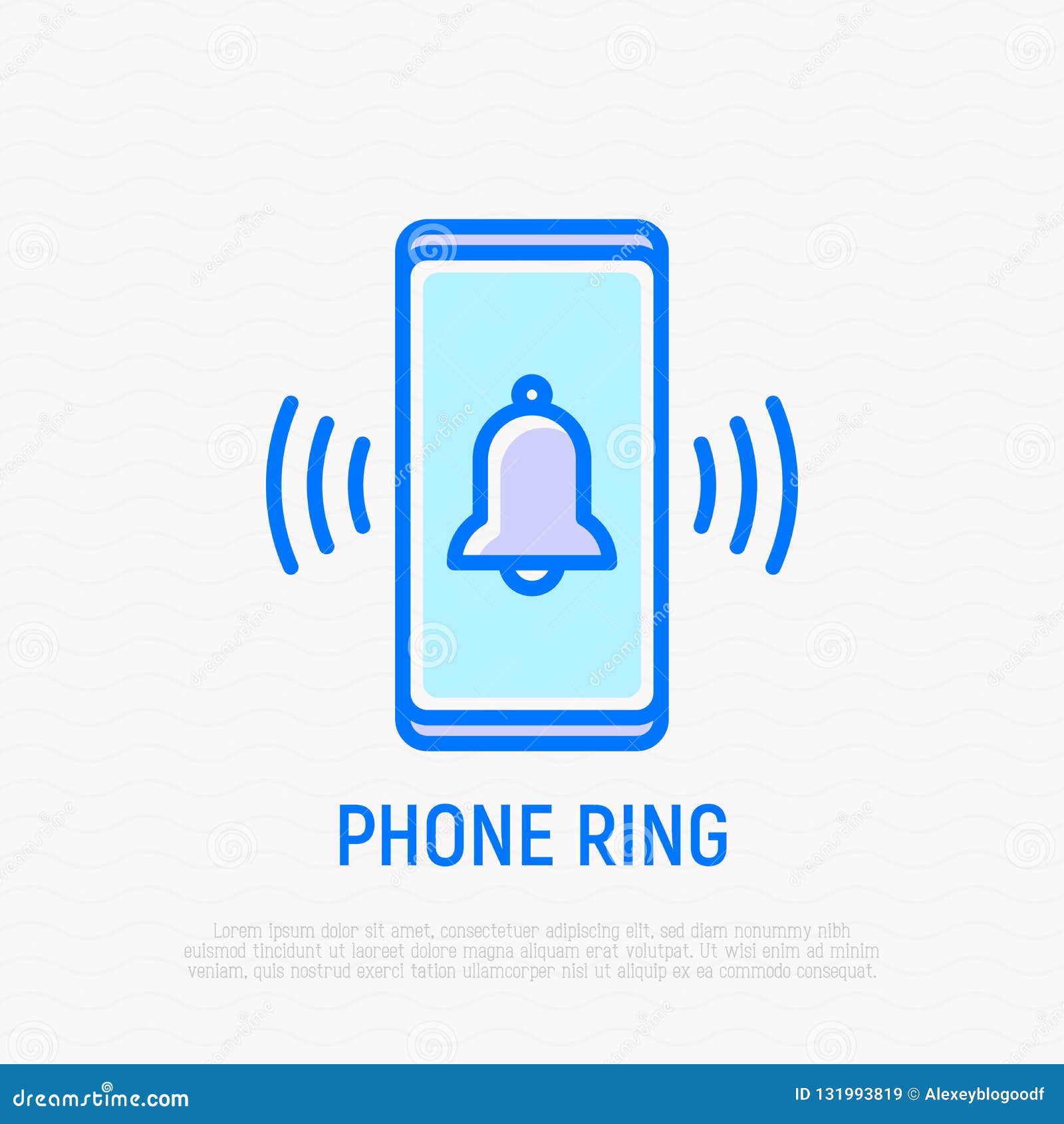 Phone Ring: Bell Ringing on Mobile Screen Stock Vector - Illustration ...