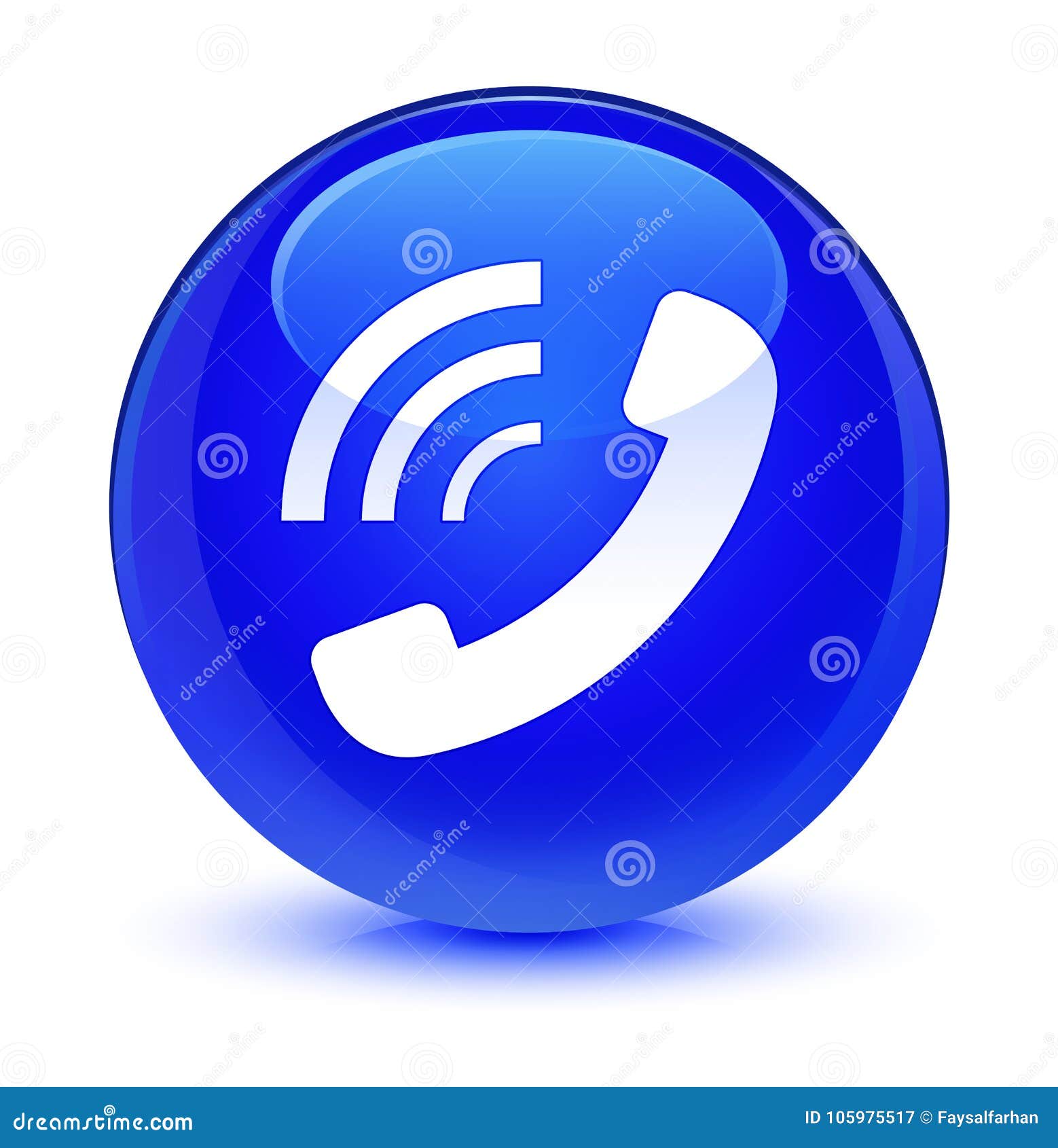 Phone Ringing Icon Glassy Blue Round Button Stock Illustration ...