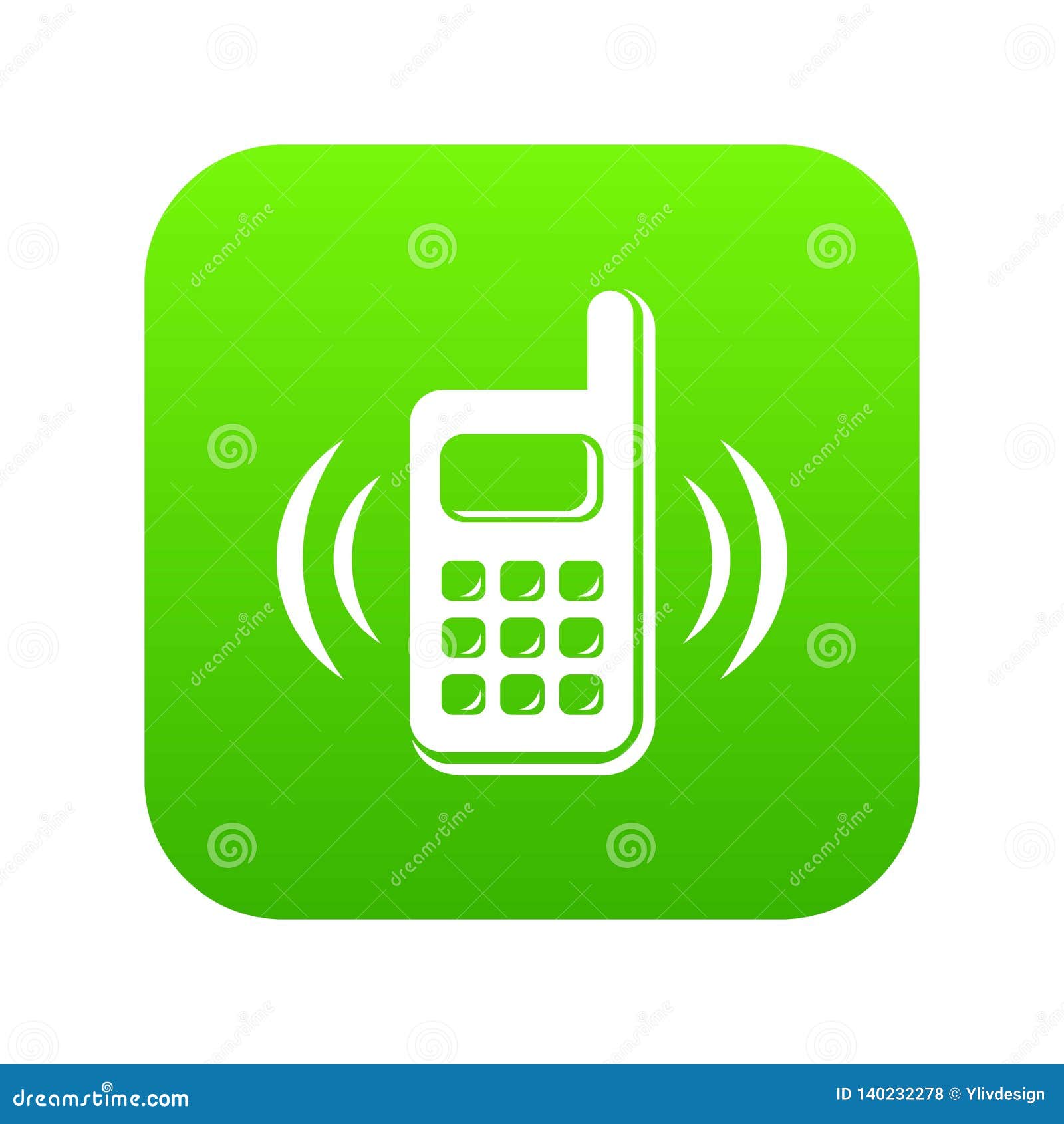 Phone is Ringing Icon Green Vector Stock Vector - Illustration of phone ...