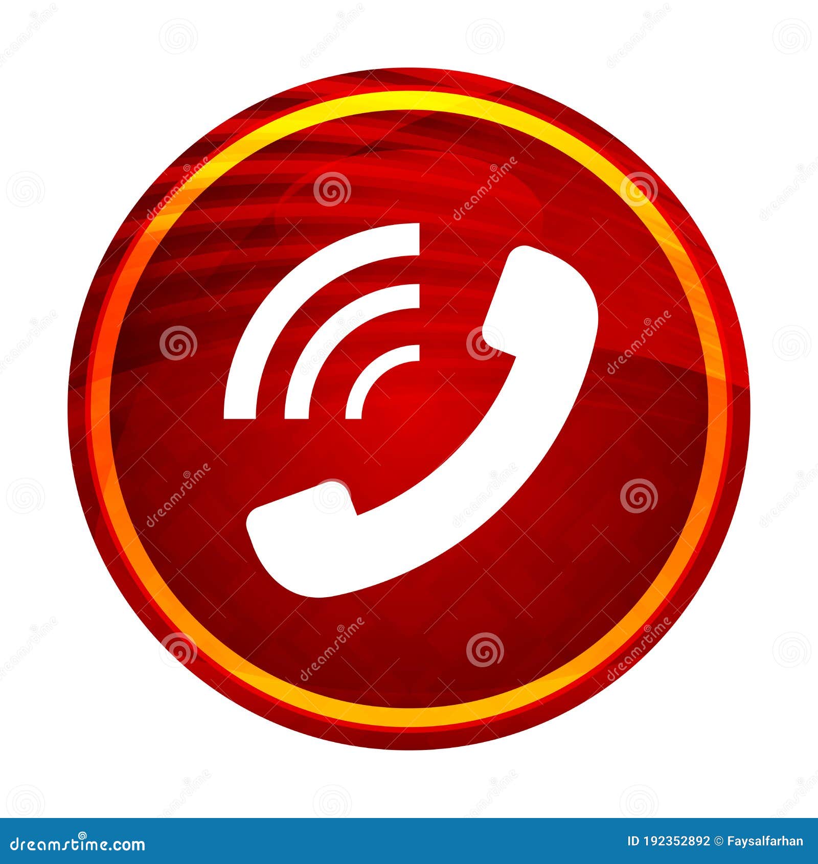 Phone Ringing Icon Creative Red Round Button Illustration Design Stock ...
