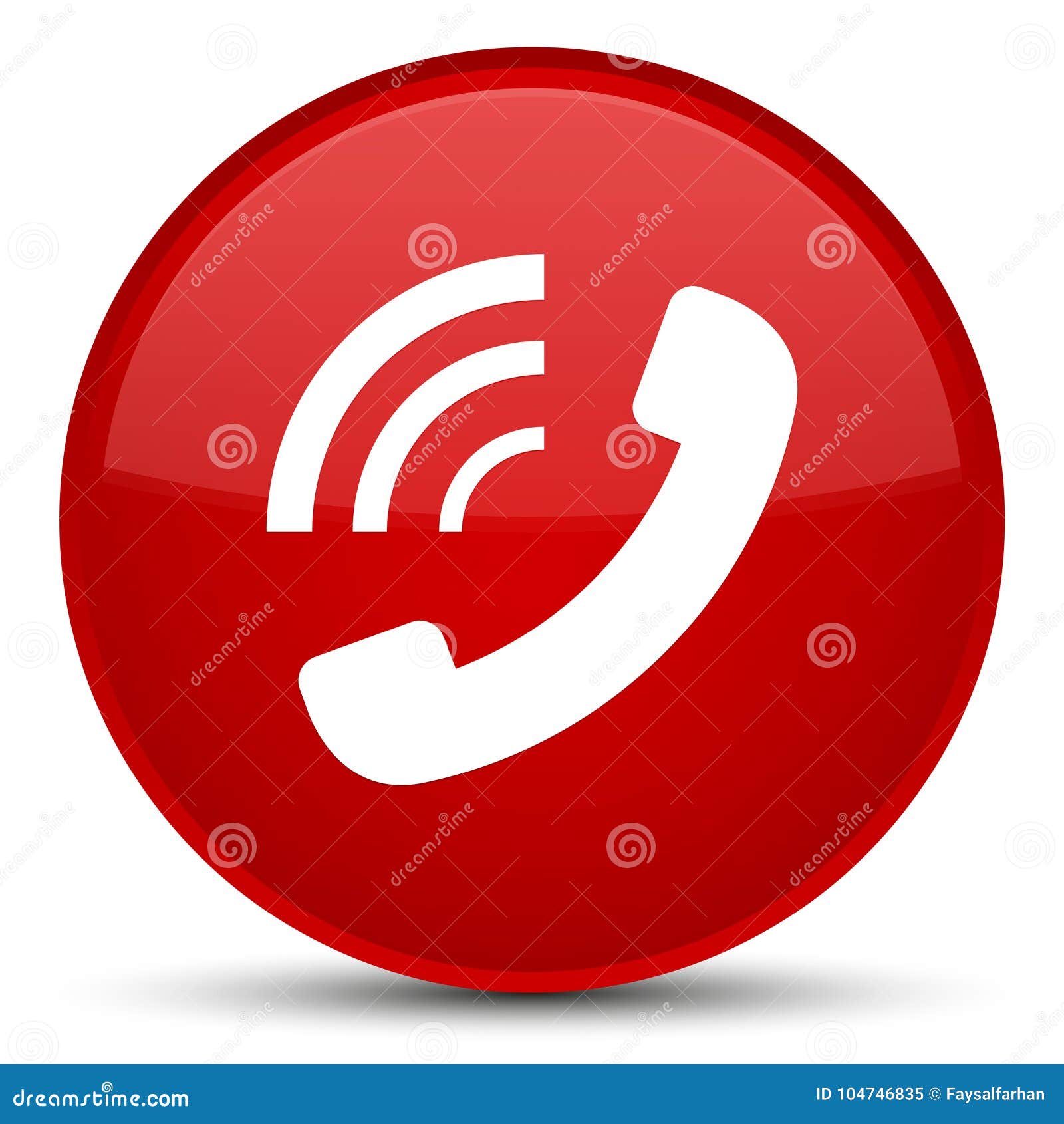 Phone Ringing Icon Special Red Round Button Stock Illustration ...