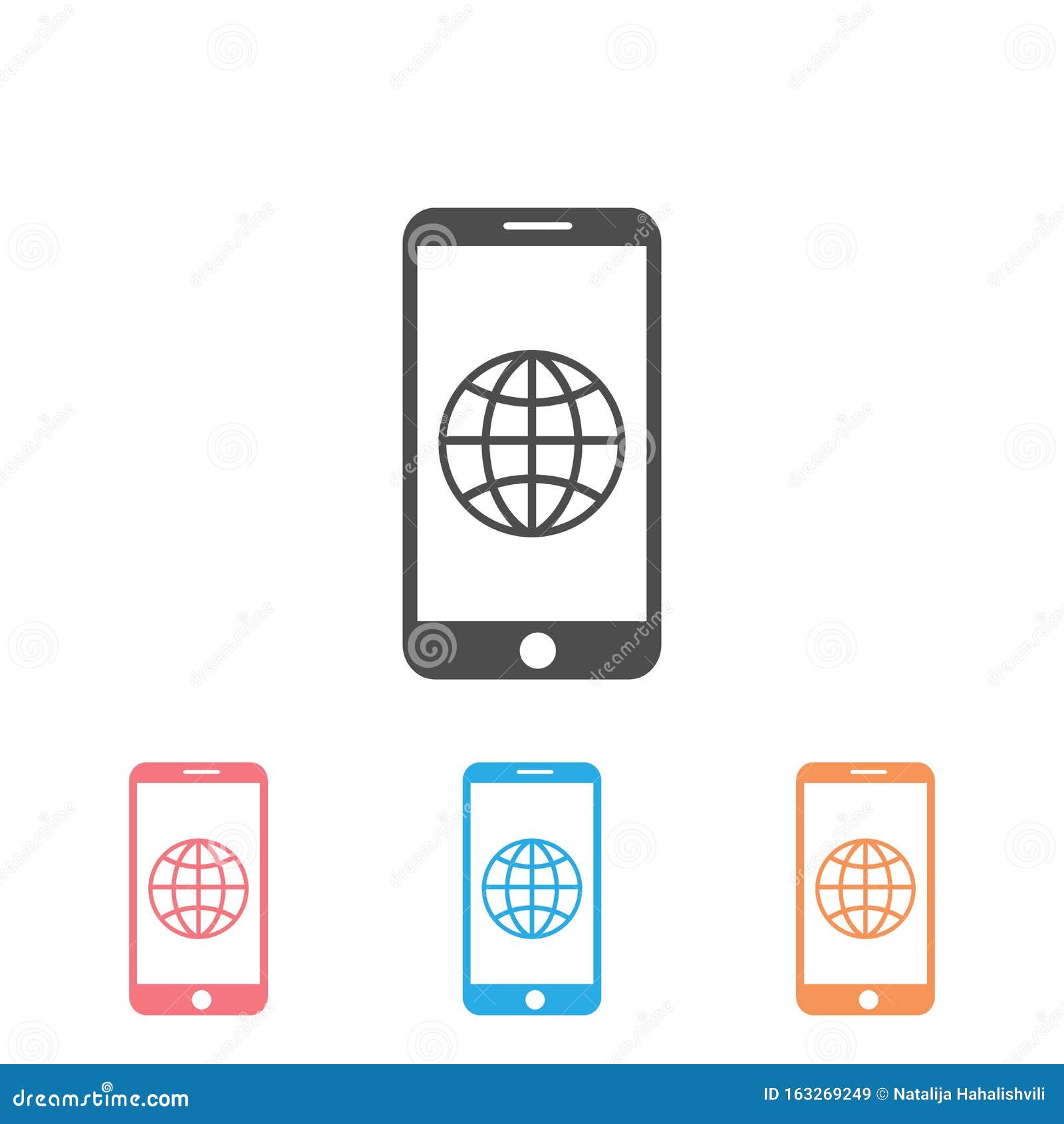 Phone Roaming Icon Set in Flat Style. Roaming Symbol for Your Web Site ...