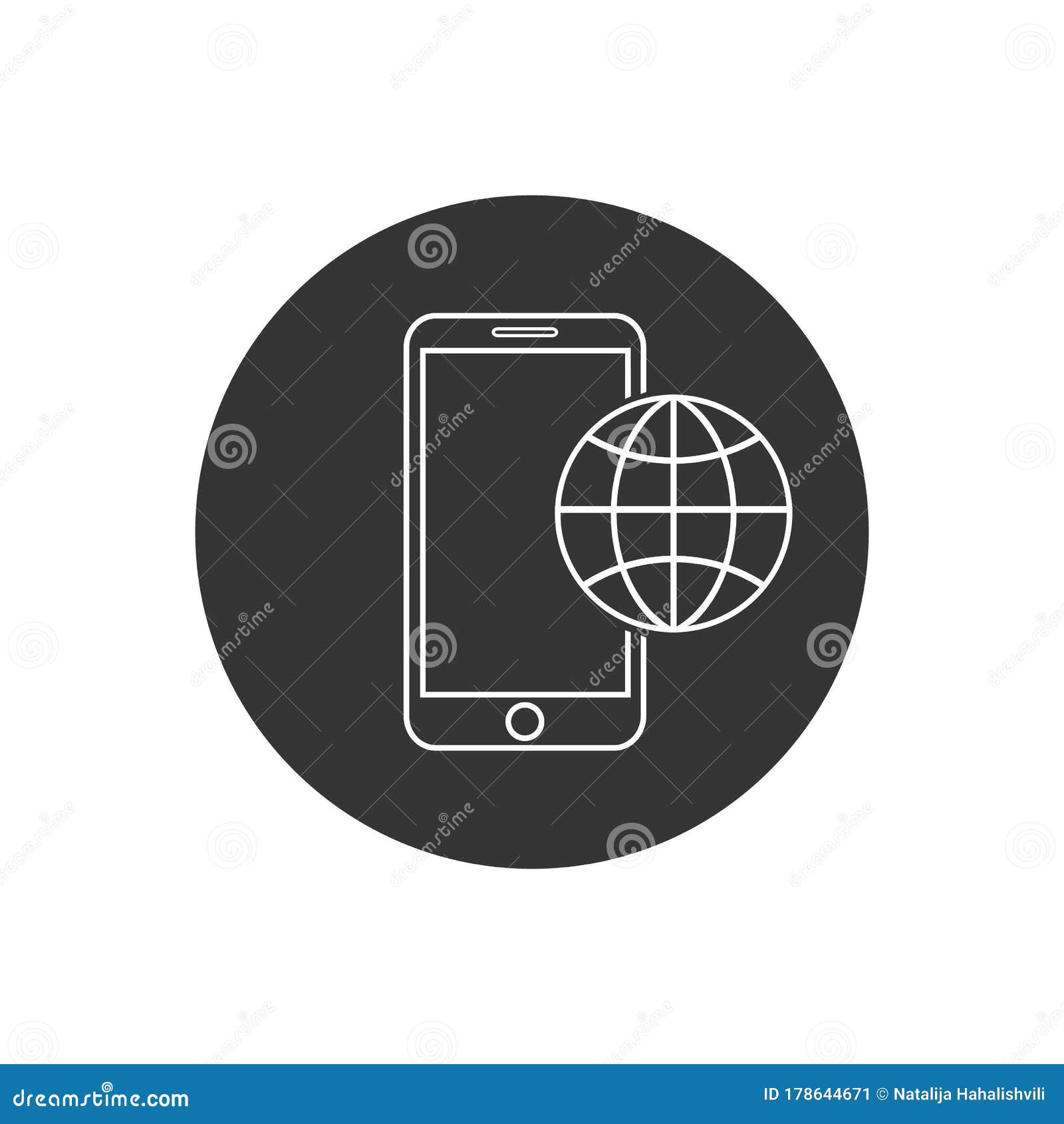Phone Roaming Line Icon in Flat Style. Roaming Symbol for Your Web Site ...