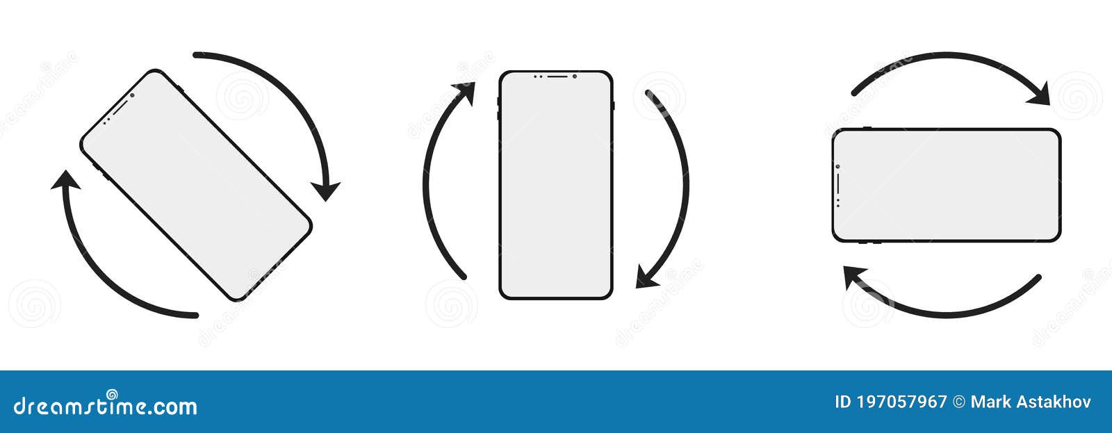 Smartphone Rotation Sign. Rotating Phone Symbol. Rotate Device Isolated ...