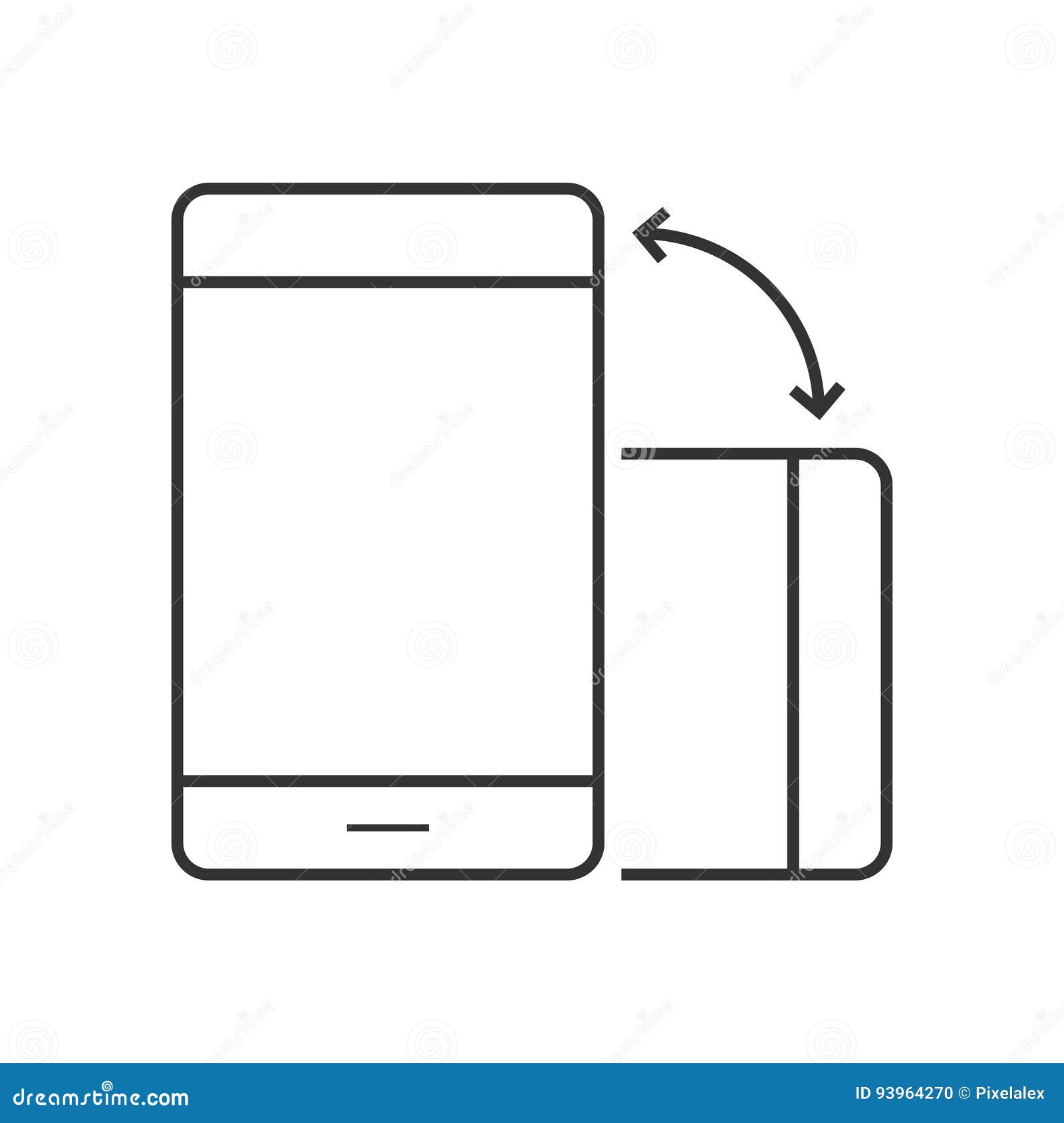 Phone rotate line icon stock vector. Illustration of stroke - 93964270