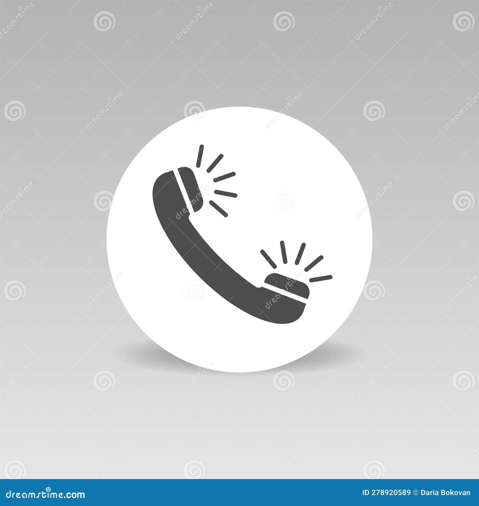 Phone Round Vector Icon Call Center Sign Stock Vector - Illustration of ...