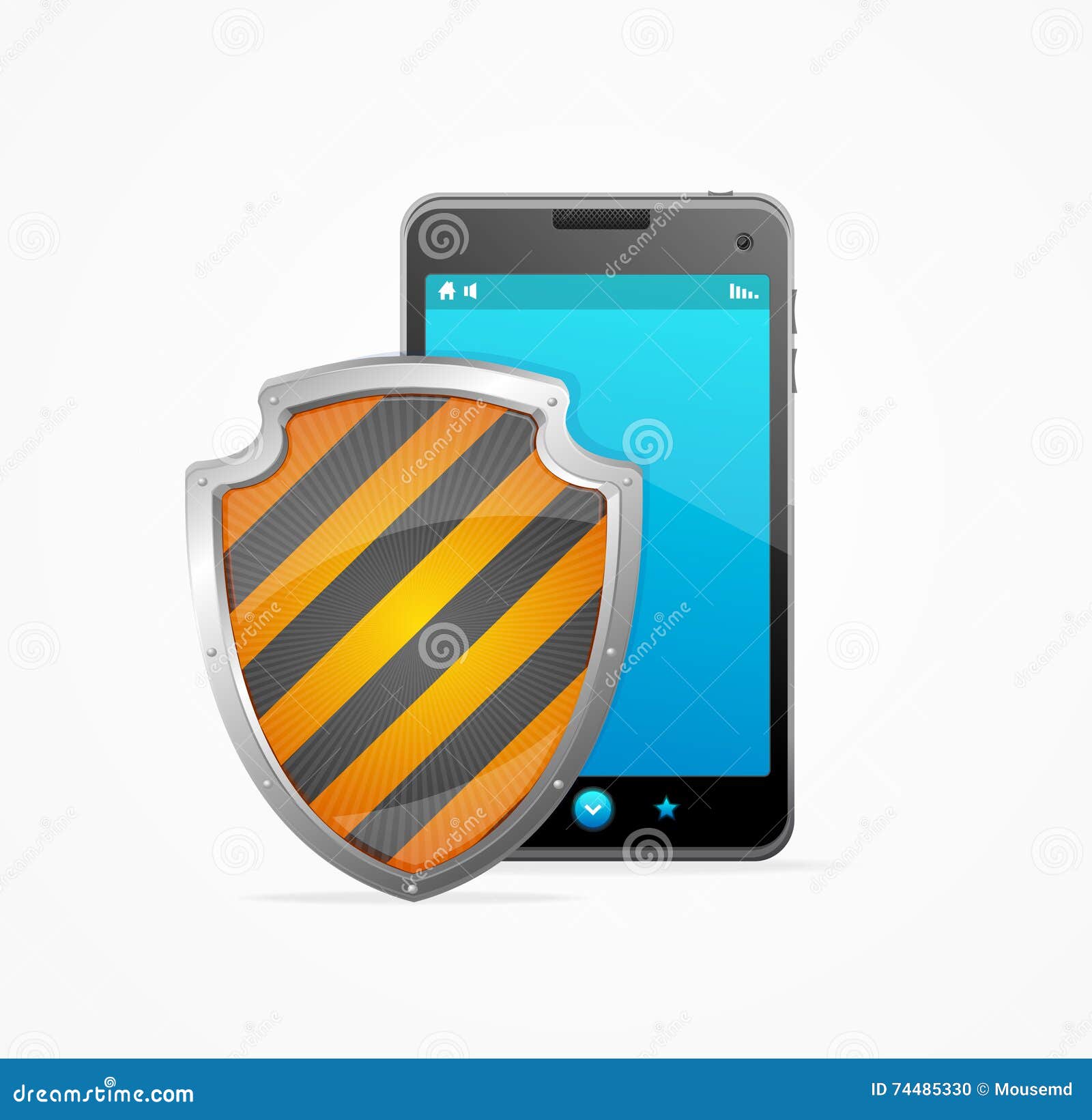 Phone Safety Concept. Vector Stock Vector - Illustration of background ...