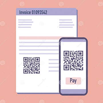 Phone Scan Qr Code for Payment Invoice. Vector Stock Vector ...