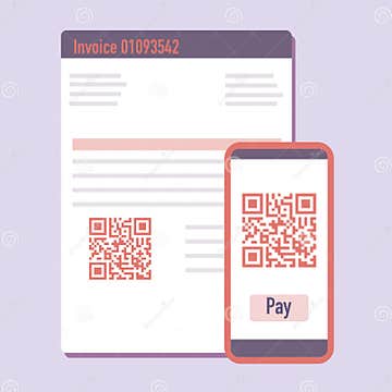 Phone Scan Qr Code for Payment Invoice. Vector Editorial Photo ...