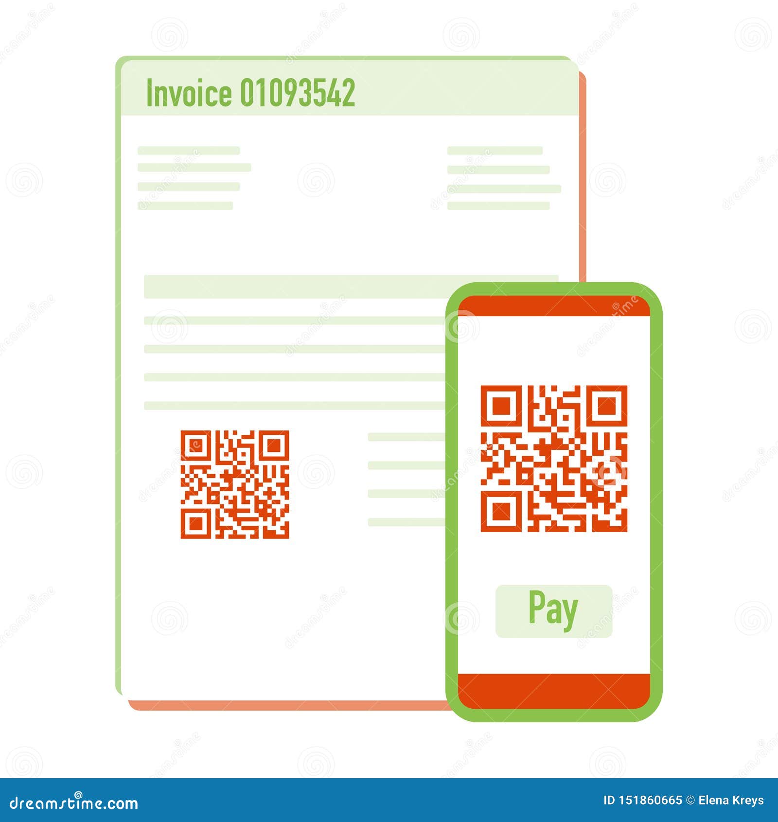Phone Scan Qr Code for Payment Invoice. Vector Stock Vector ...