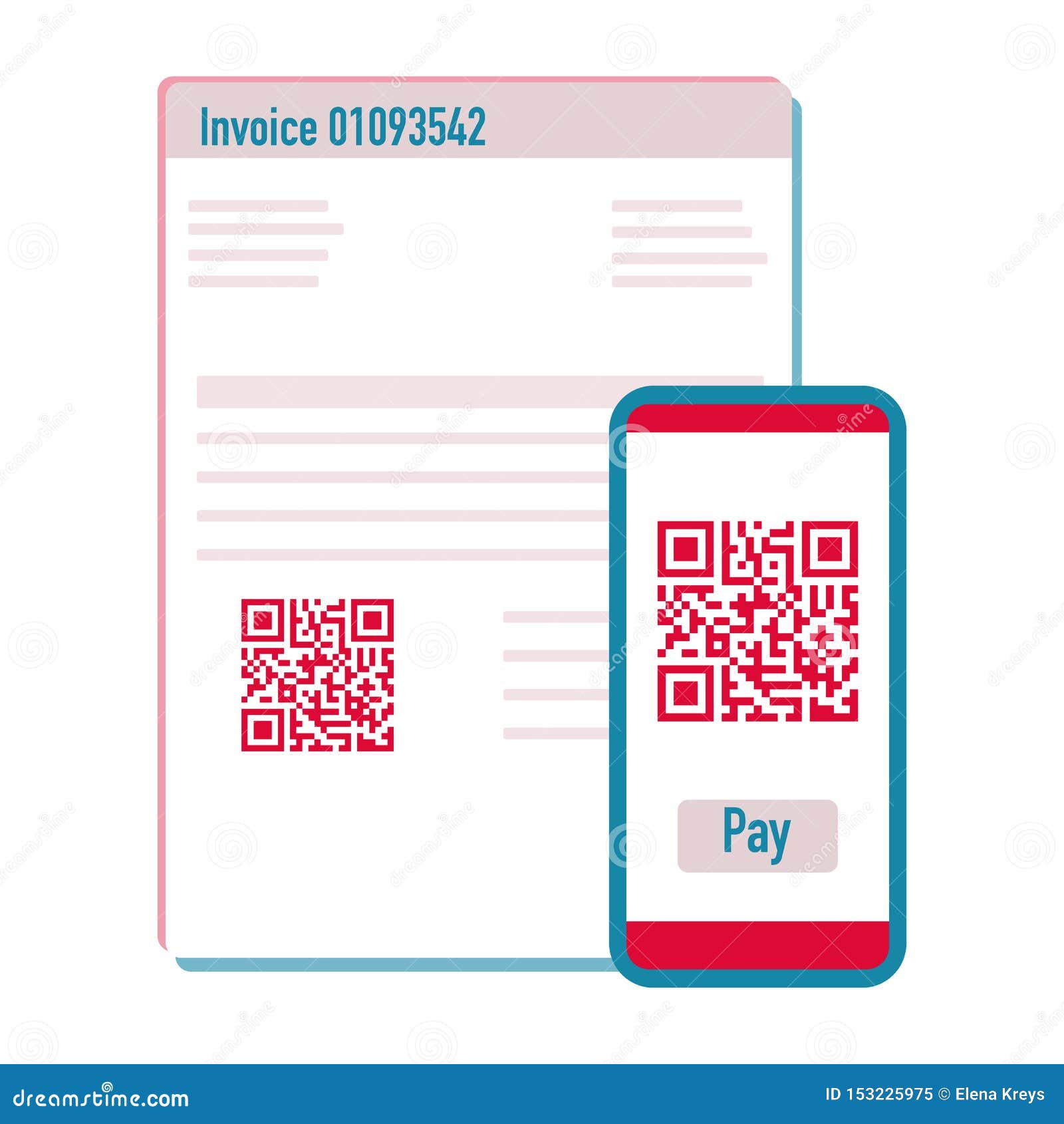 Phone Scan Qr Code for Payment Invoice. Vector Stock Vector ...