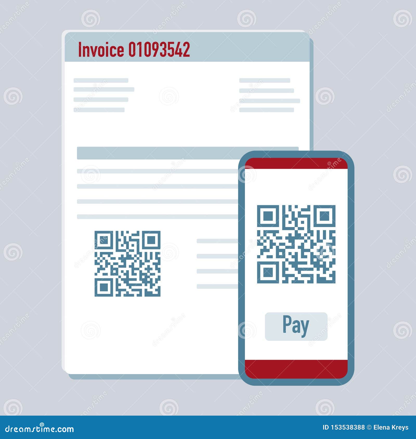 Phone Scan Qr Code for Payment Invoice. Vector Stock Vector ...