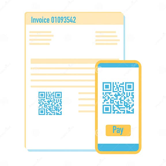 Phone Scan Qr Code for Payment Invoice. Vector Stock Vector ...