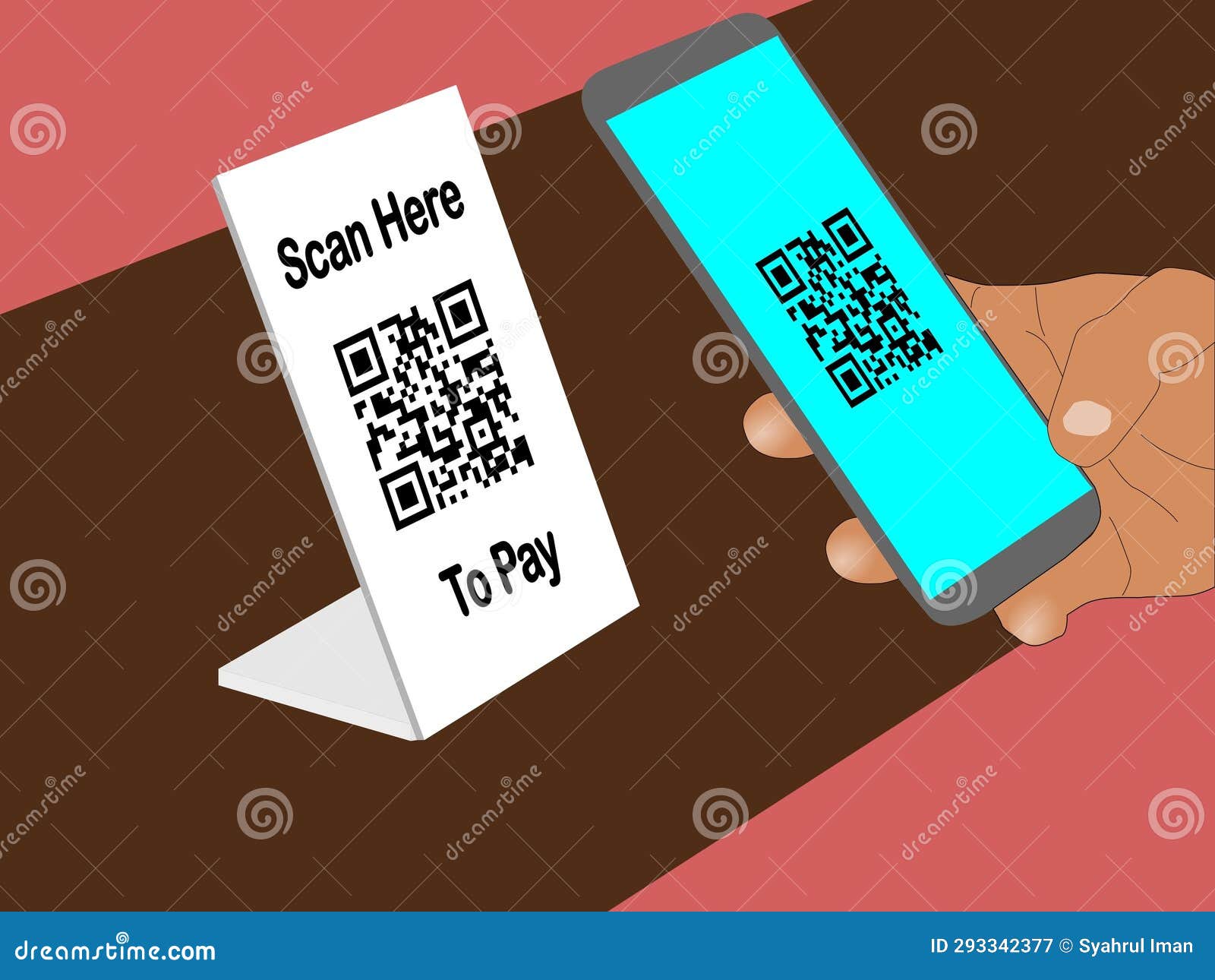 Phone scan QR Code to Pay stock illustration. Illustration of finance ...