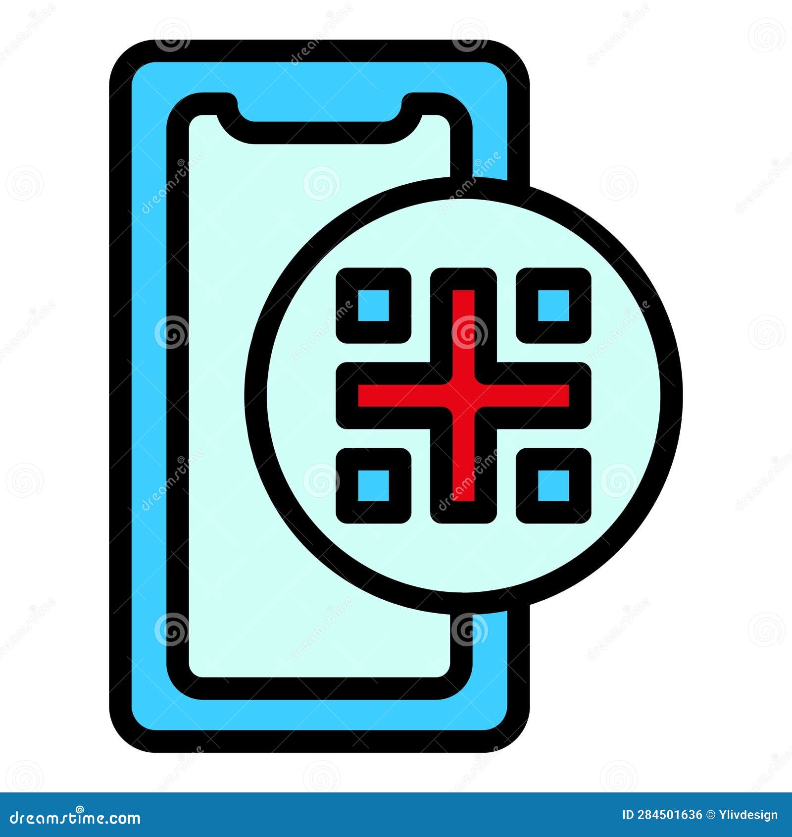 Phone Scanner Icon Vector Flat Stock Vector - Illustration of cellphone ...
