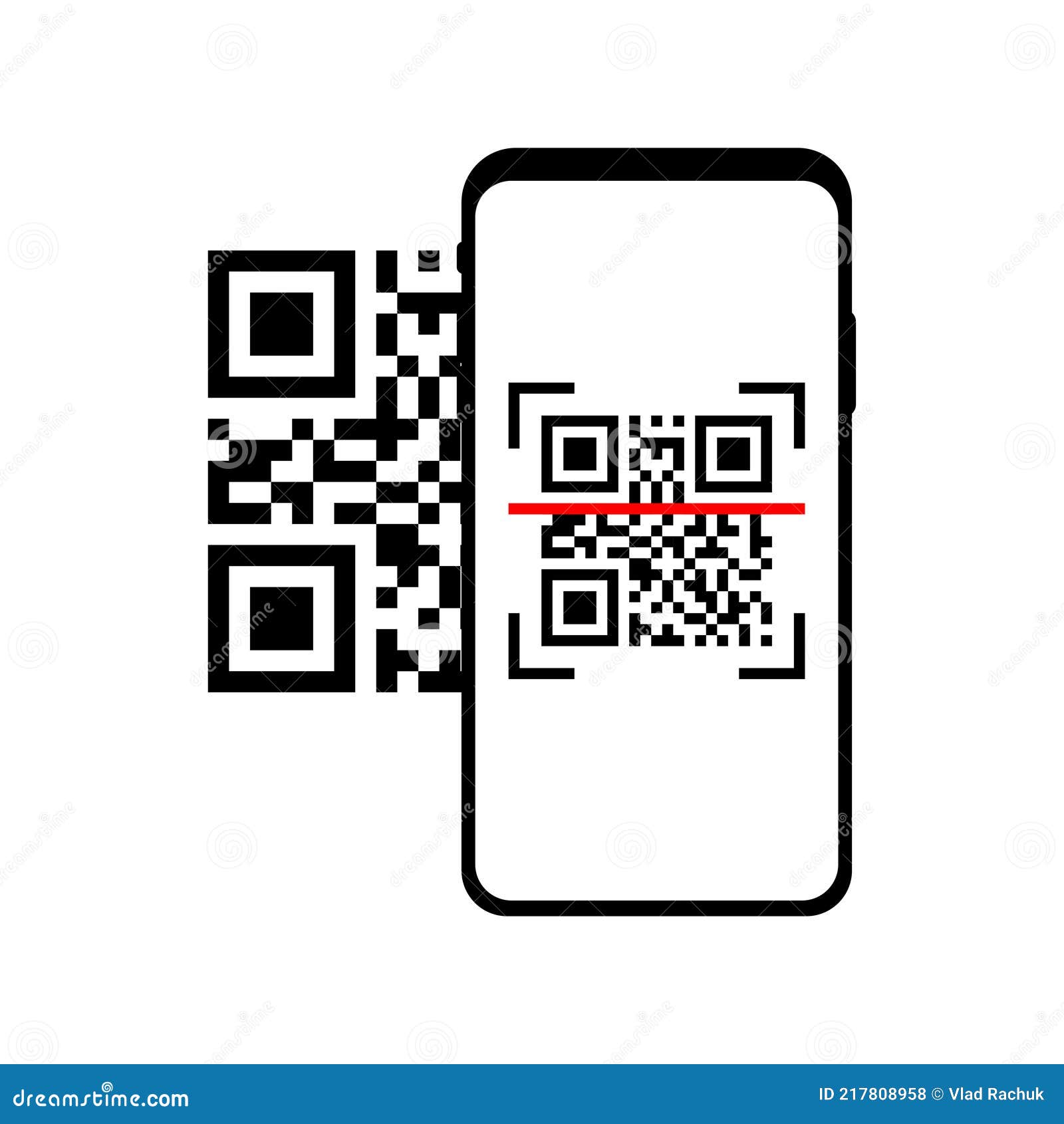 Phone Scanning Qr Code. QR Code Scanner. Qr Code Payment Concept ...
