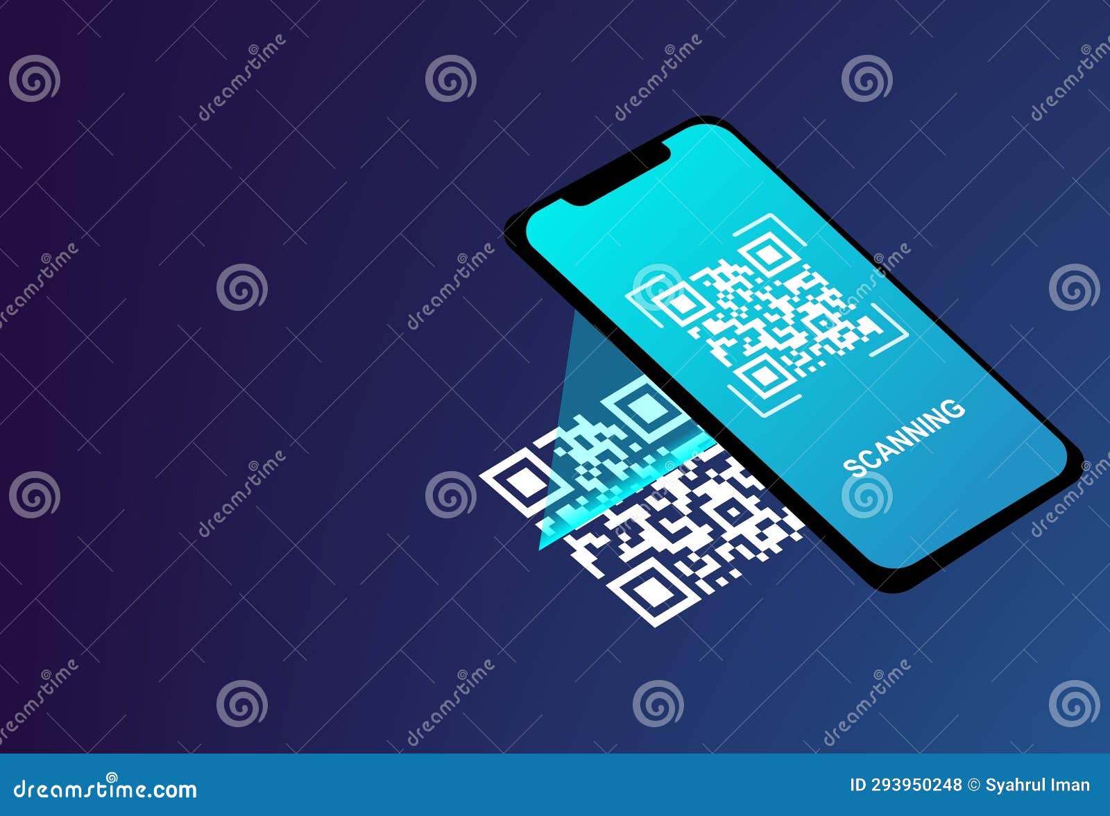 Phone Scanning QR Code Vector Illustration Stock Illustration ...