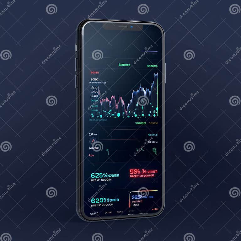 The Phone Screen Displays Various Graphs that Can Display Data and Statistics in Graph Form To ...