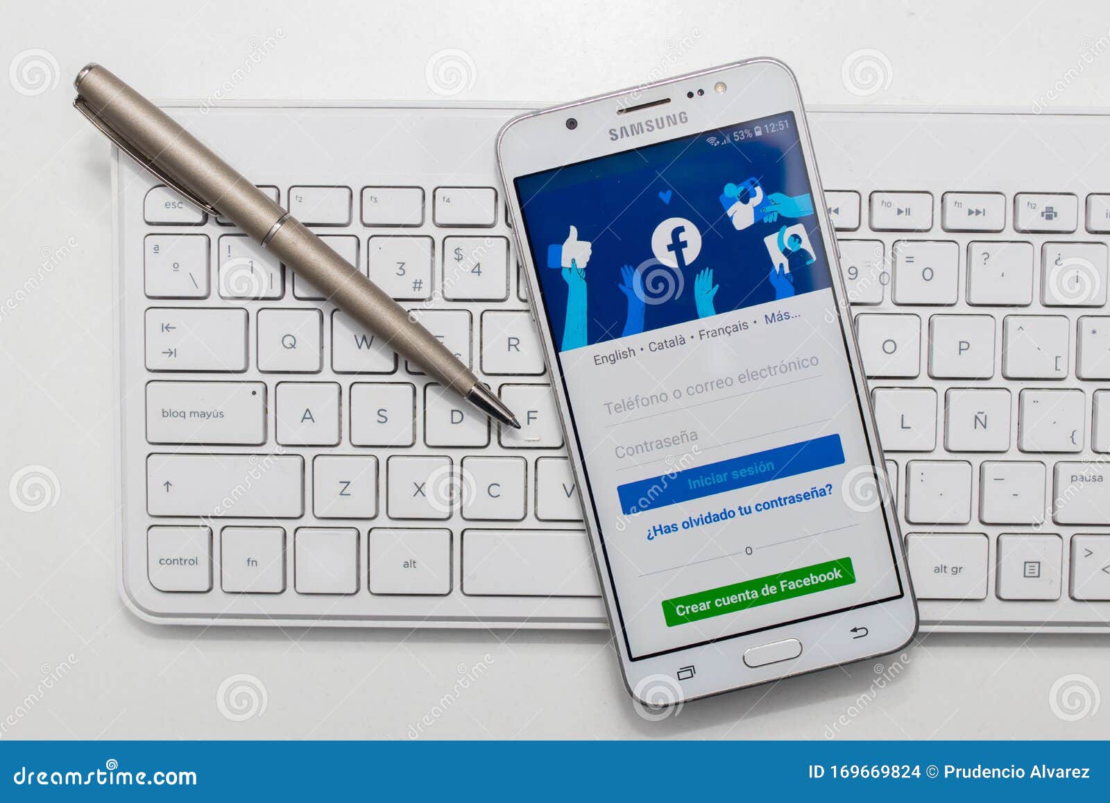 Phone Screen with Facebook Application on Android System Editorial ...