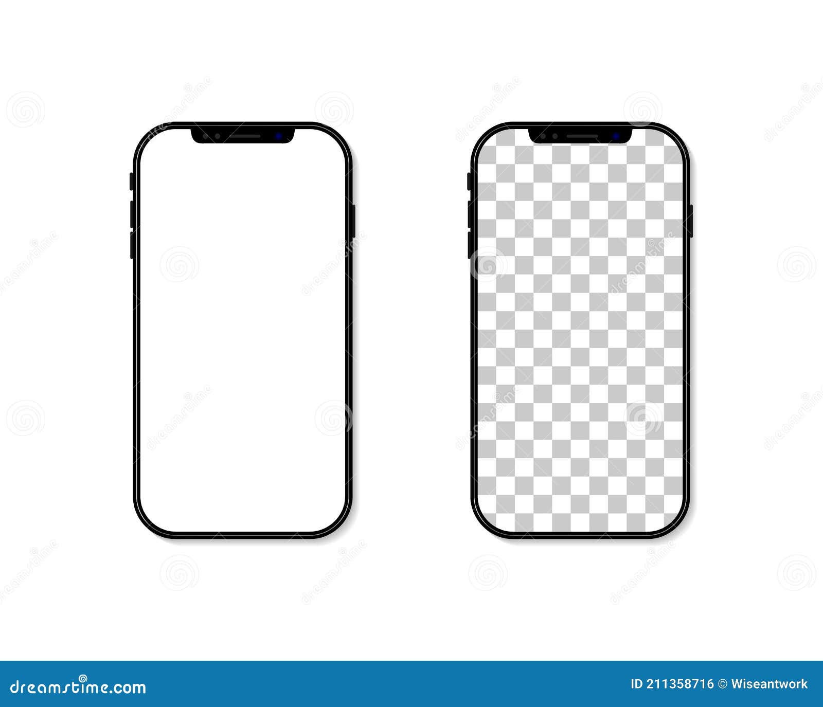 Phone Screen. Frame and Template of Cellphone Isolated on Transparent ...