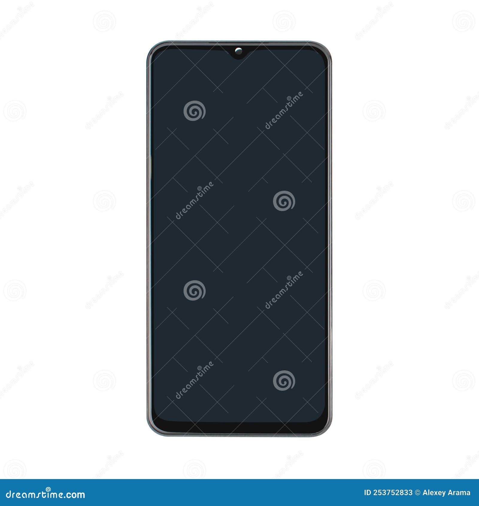 Phone Screen, Front View, Isolated on White Background Stock Image ...