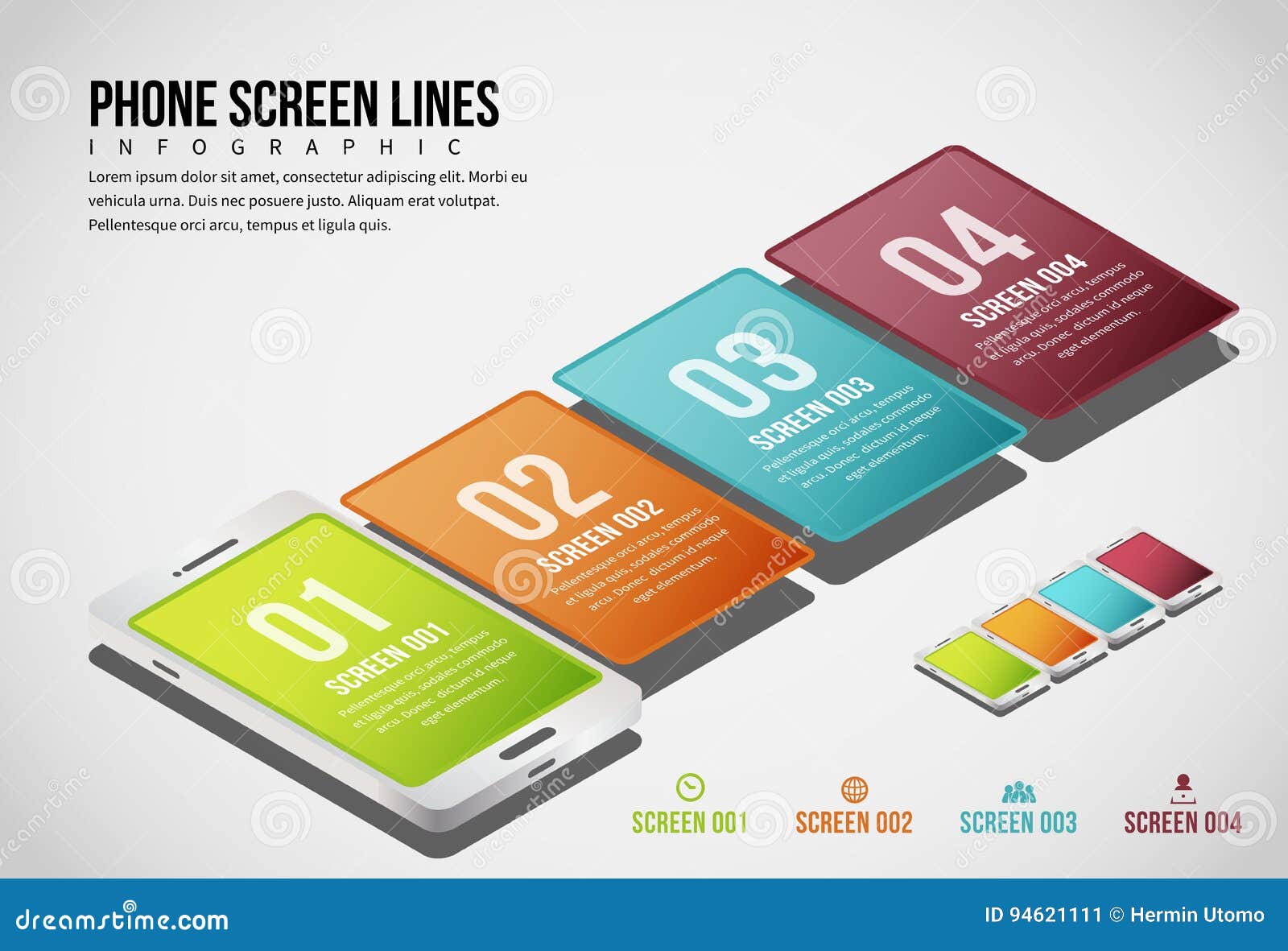 Phone Screen Lines Infographic Stock Vector - Illustration of data ...