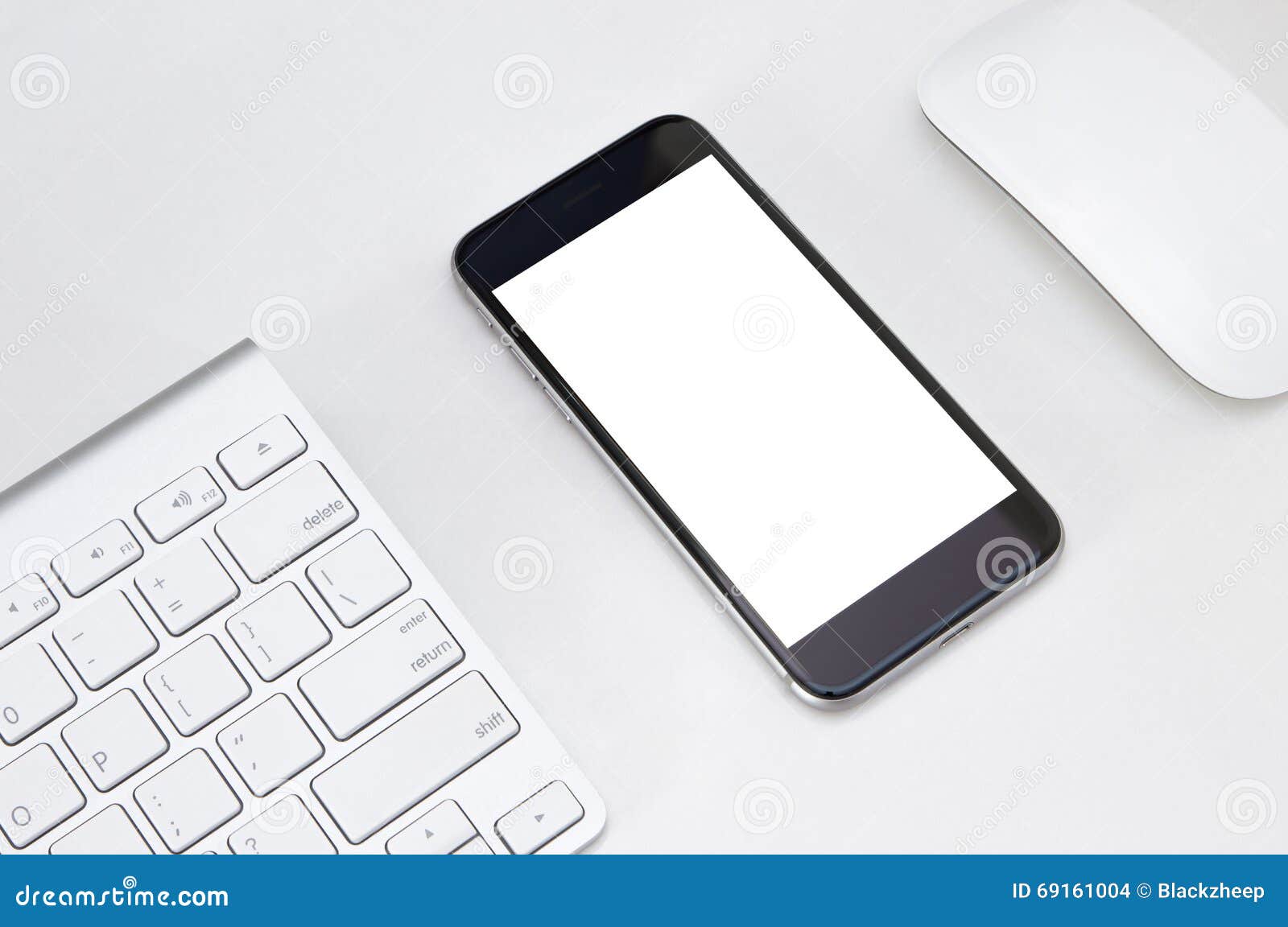 Phone Screen on White Table Workspace Stock Photo - Image of mobile ...