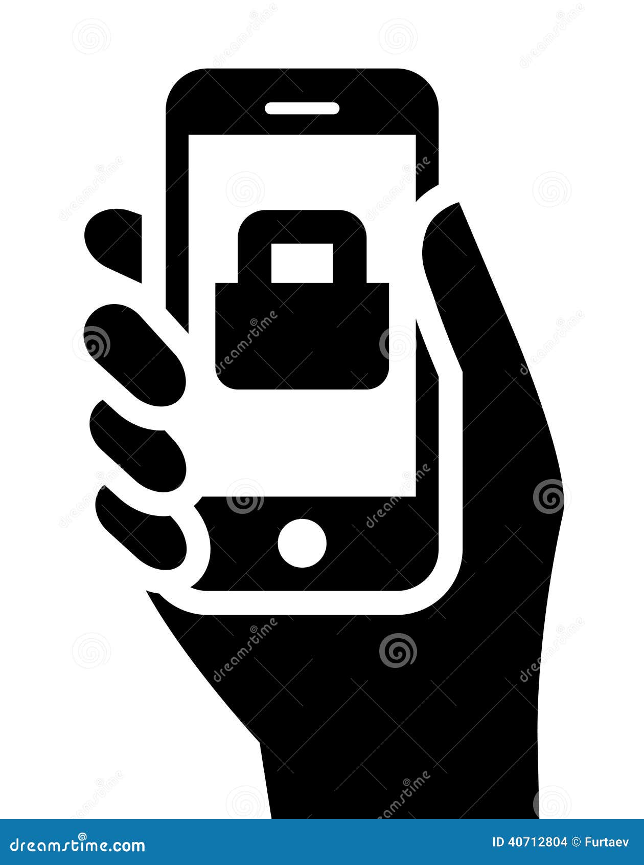 Phone security icon stock vector. Illustration of holding - 40712804
