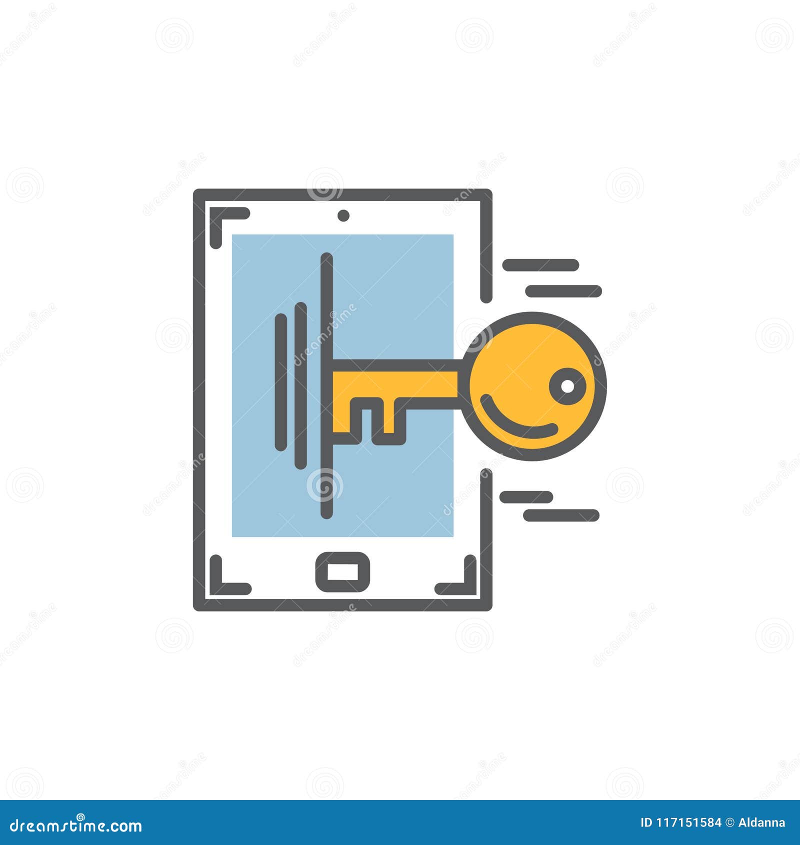 Phone and Security Key Icon.Vector Stock Vector - Illustration of ...