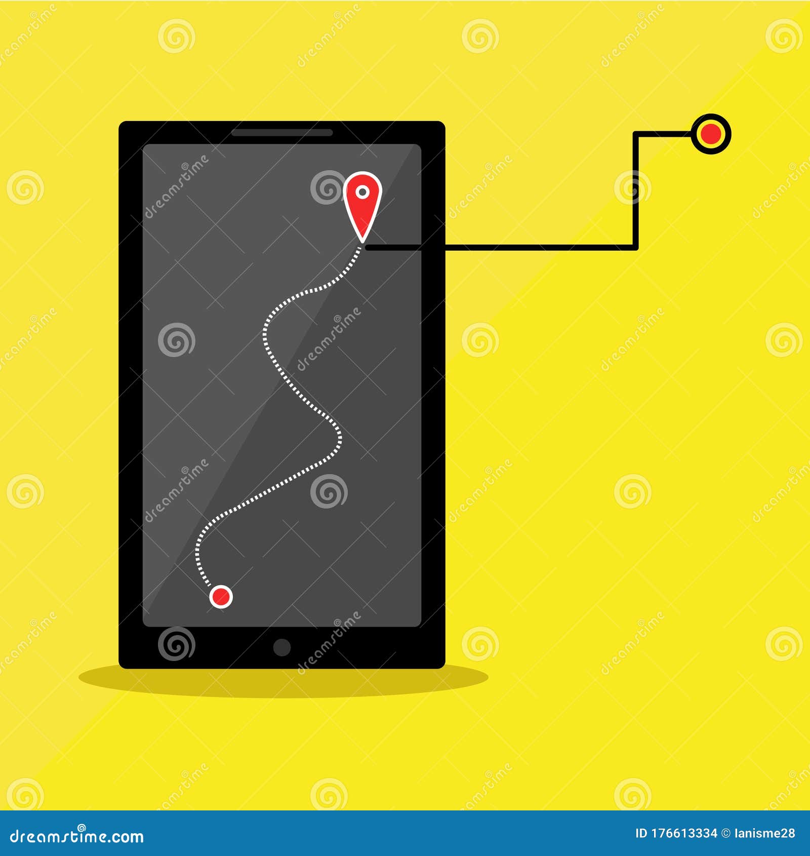 Map Tracking on Cell Phone stock vector. Illustration of direction ...