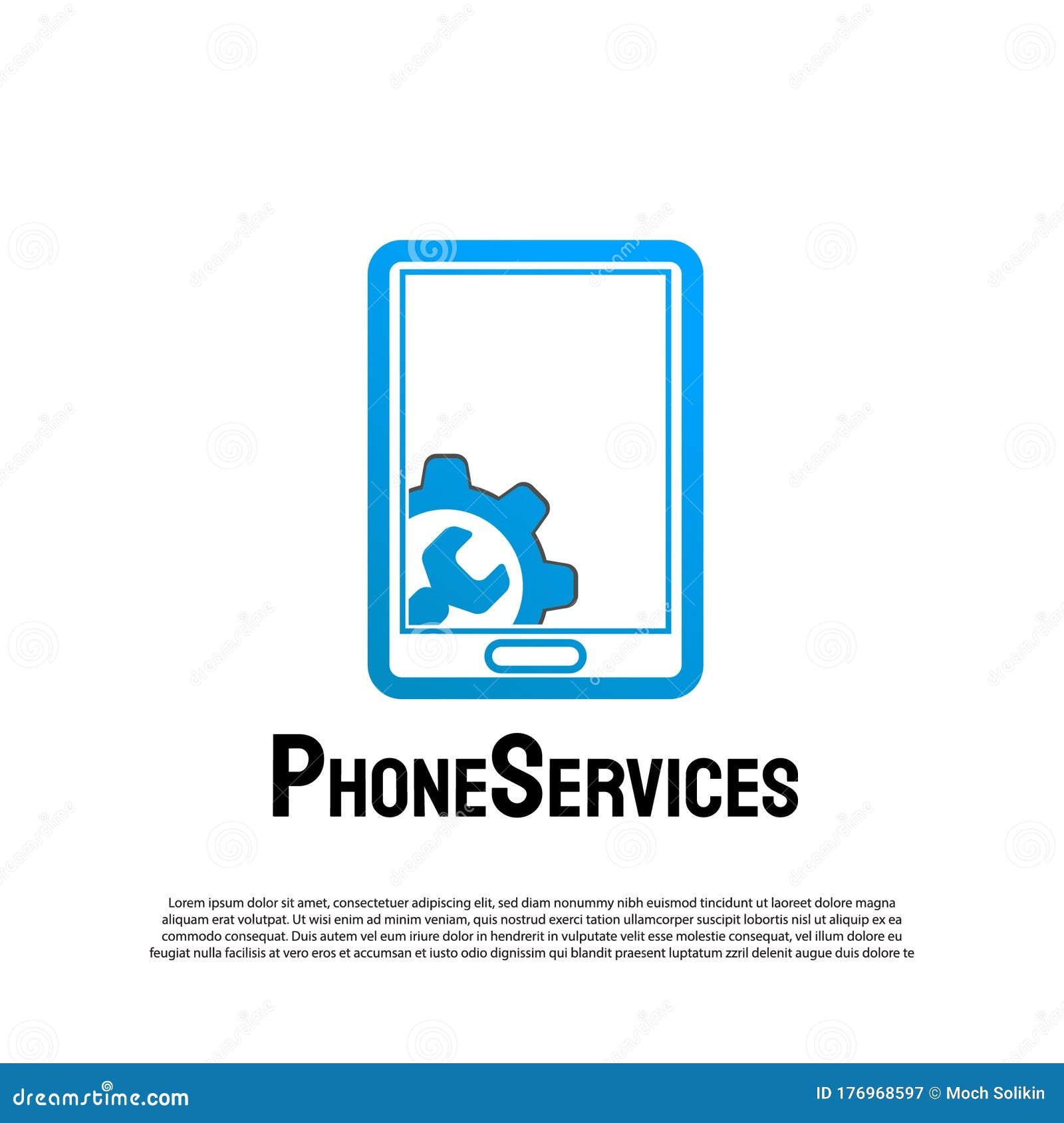 Phone Service Logo with Wrench Concept. Future Technology Icon ...