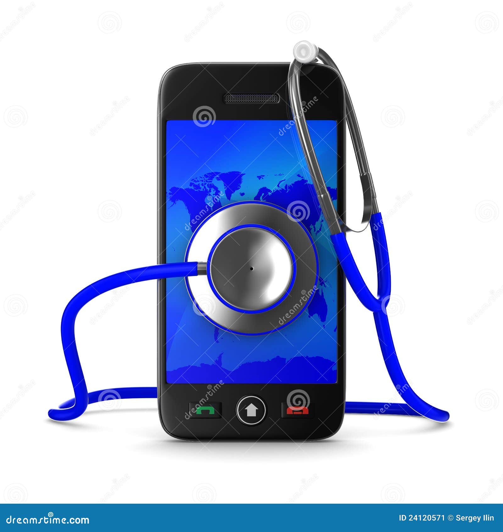 Phone Service on White Background Stock Illustration - Illustration of ...