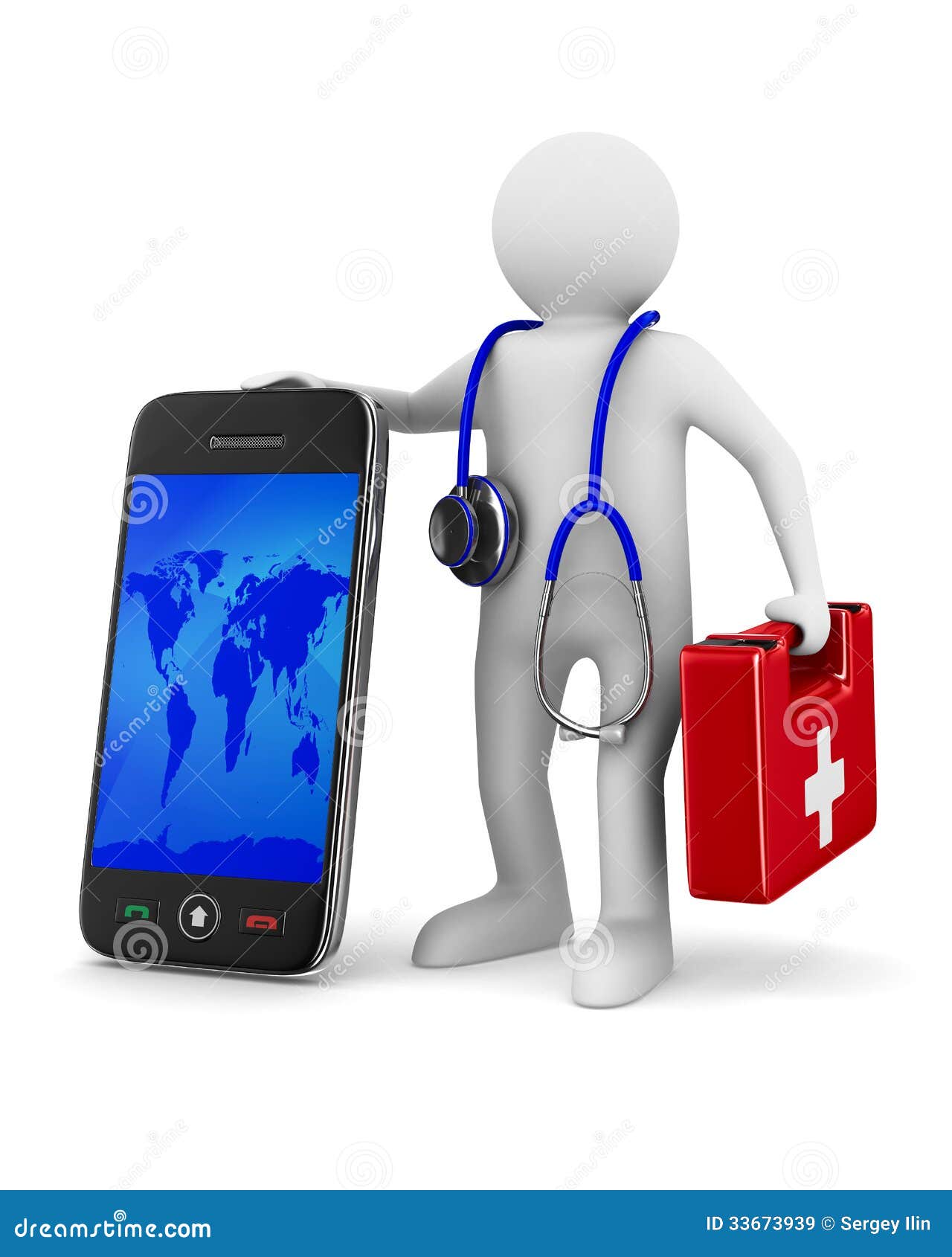 Phone Service on White Background Stock Illustration - Illustration of ...