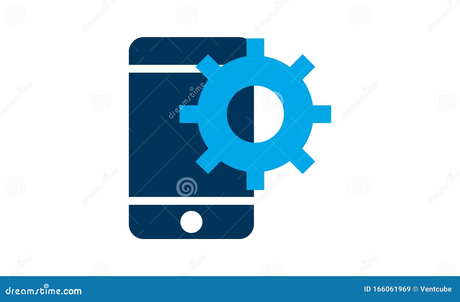 Phone Setup Gear Icon Vector Image Stock Vector - Illustration of ...