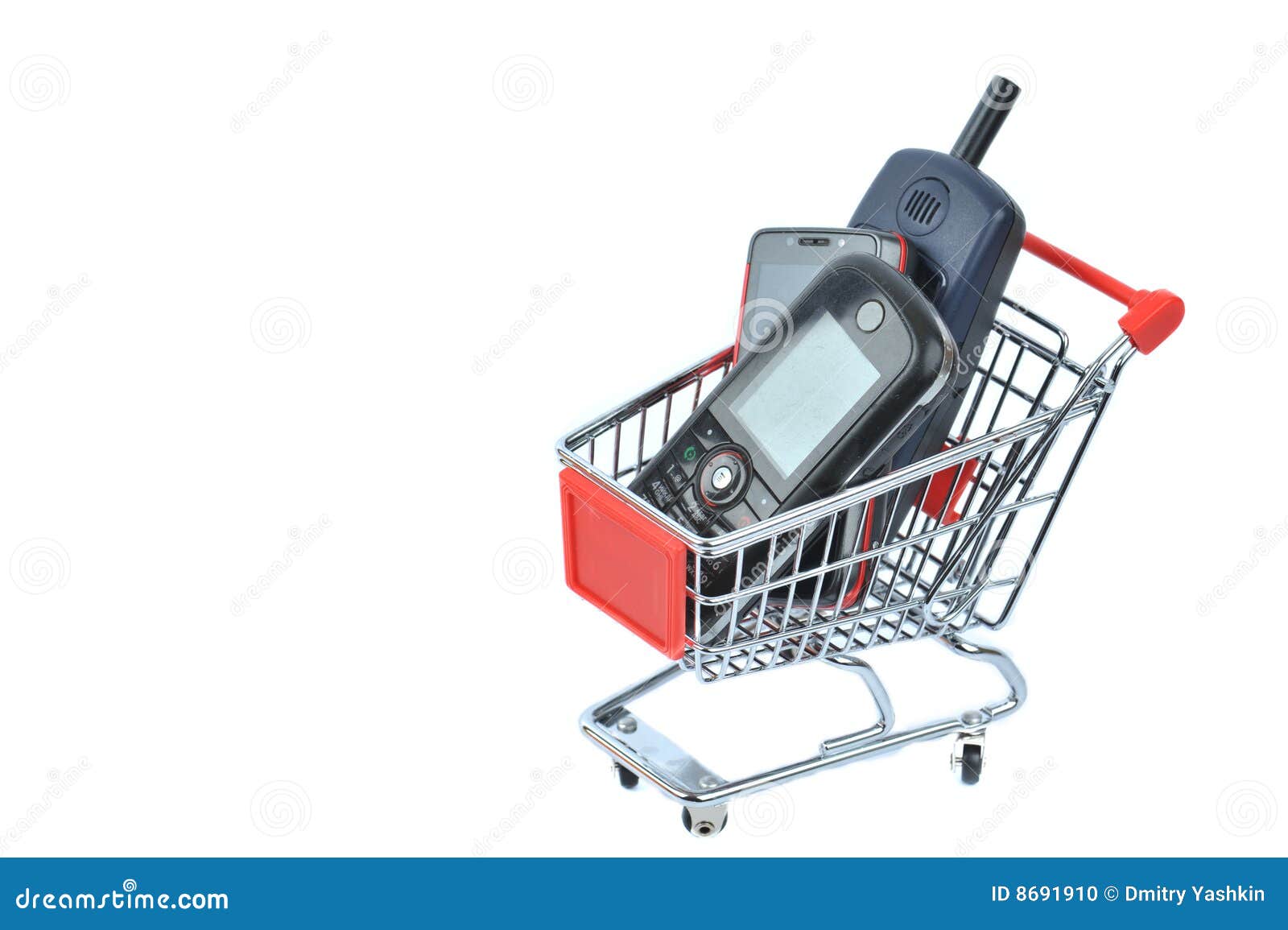 Phone in shopping basket stock photo. Image of market - 8691910