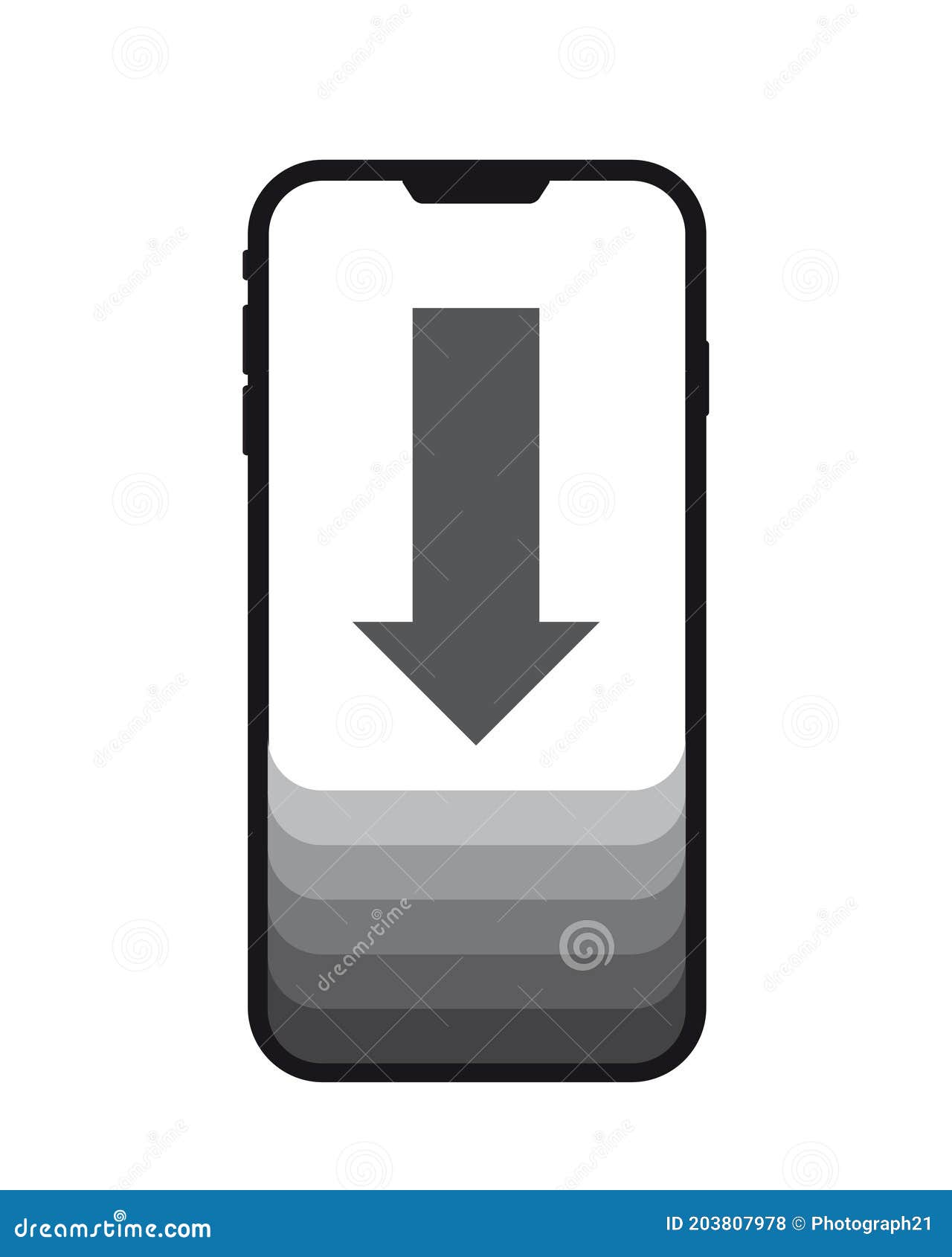 Phone Sign with an Arrow, Loading Information Stock Vector ...