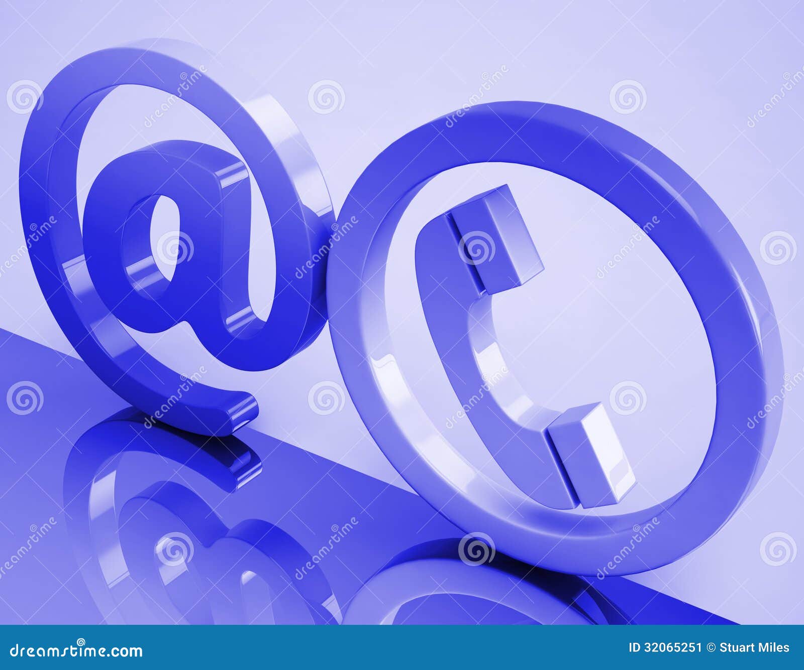 At Phone Sign Means E-mail and Telephone Stock Illustration ...