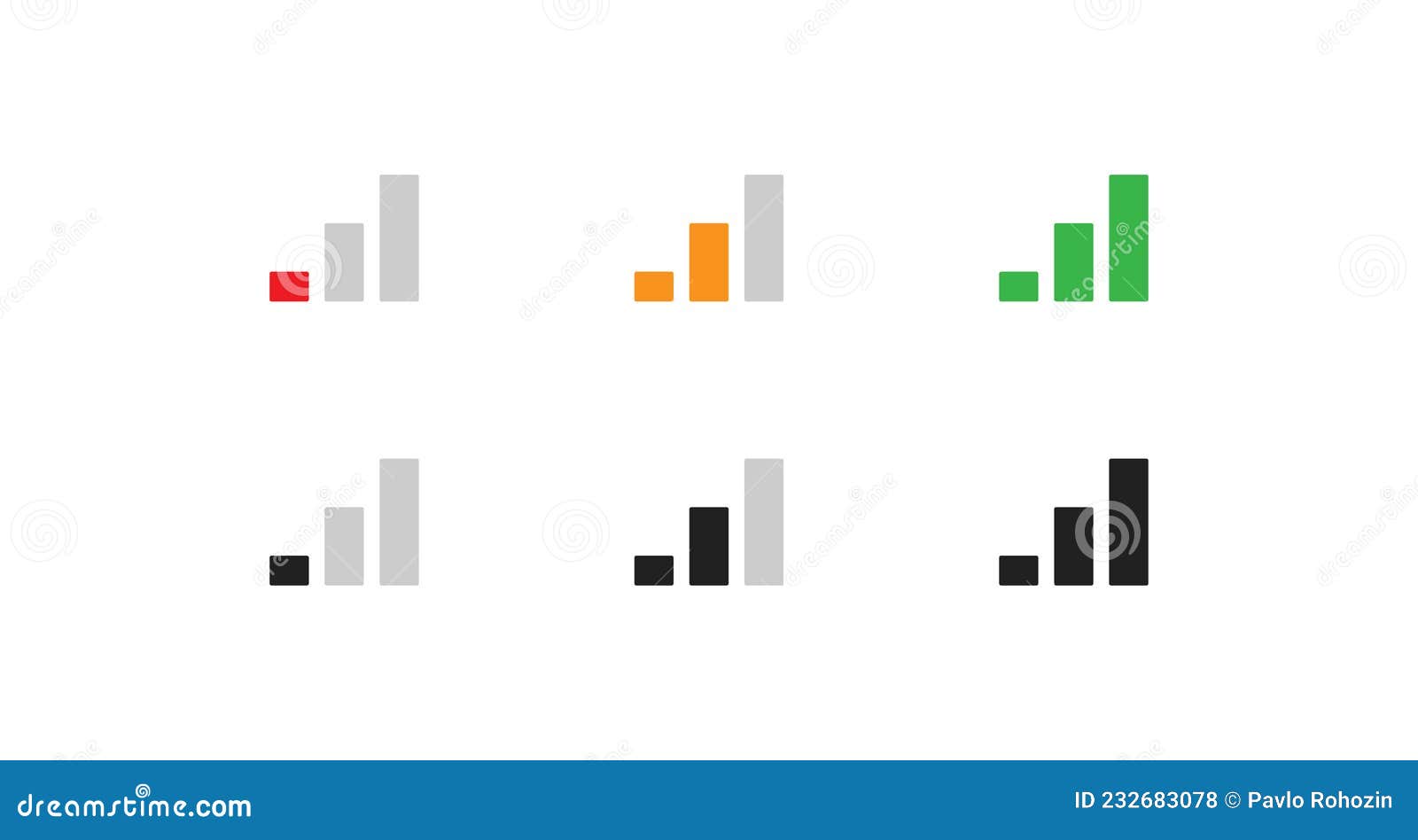 Phone Signal Bar, Simple Icon Set. Network Isolated Concept in Vector ...