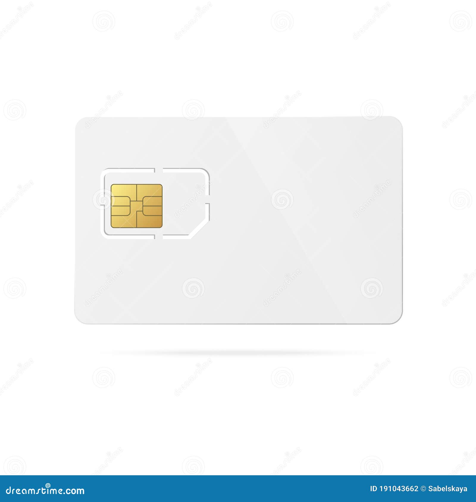 Phone Sim Card Template of Microchip Realistic Vector Illustration ...