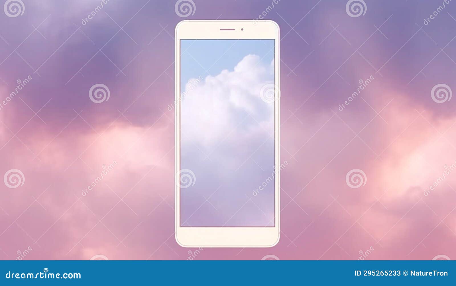 Phone with Cloud Phone on Sky Phone in the Sky Stock Illustration ...